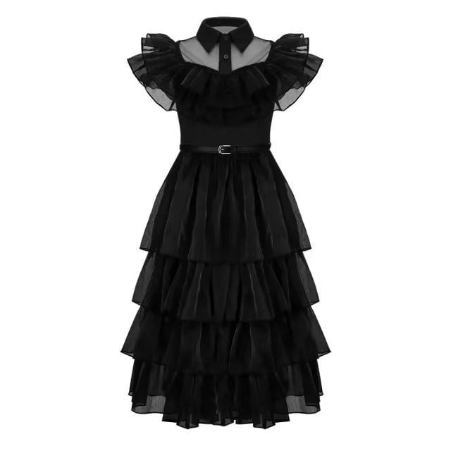 ZT Wednesday Dress for Kids Girls, Addams Costume Family Cosplay Outfit ...