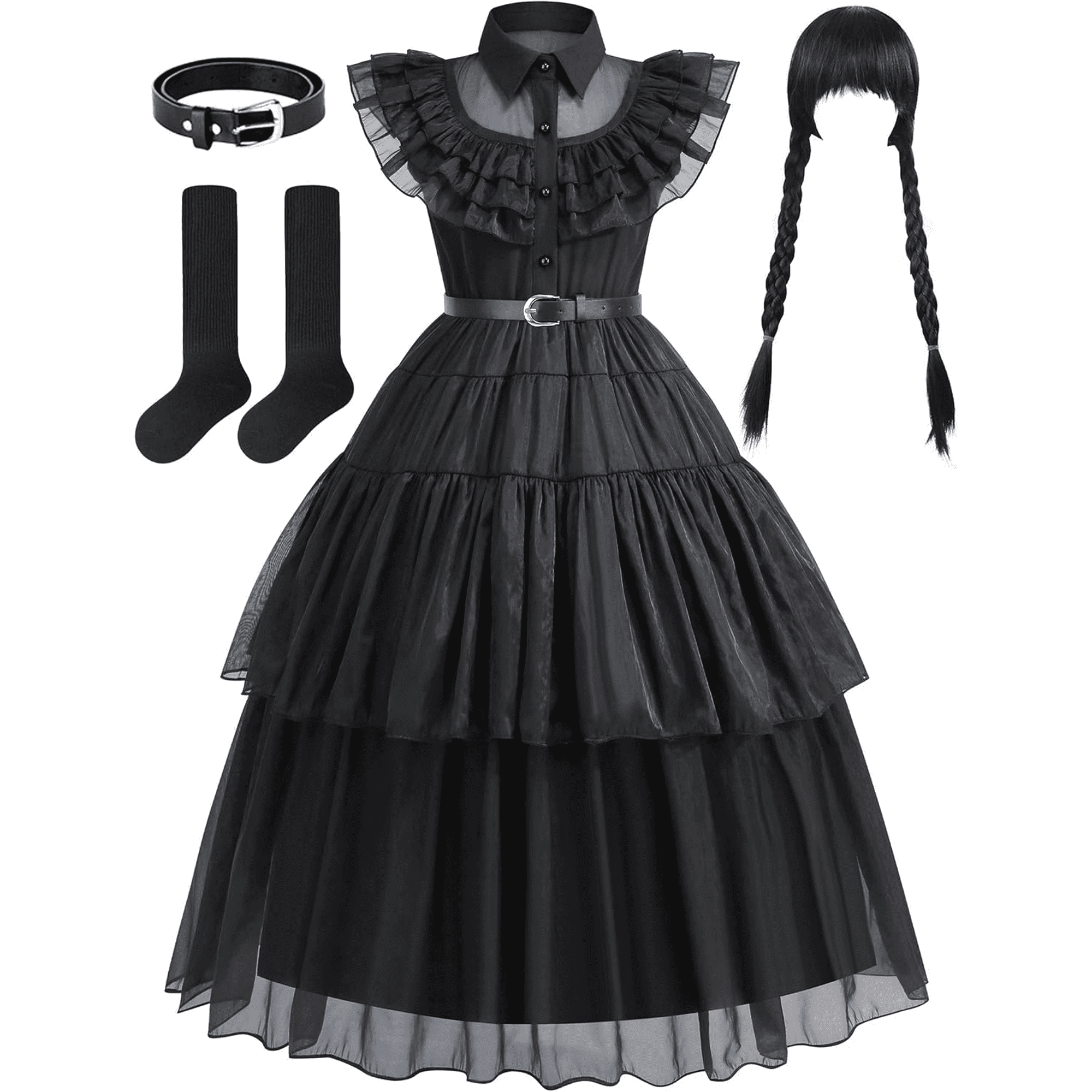 ZT Wednesday Dress for Kids and women, Black Costume Dress Up for Girl ...