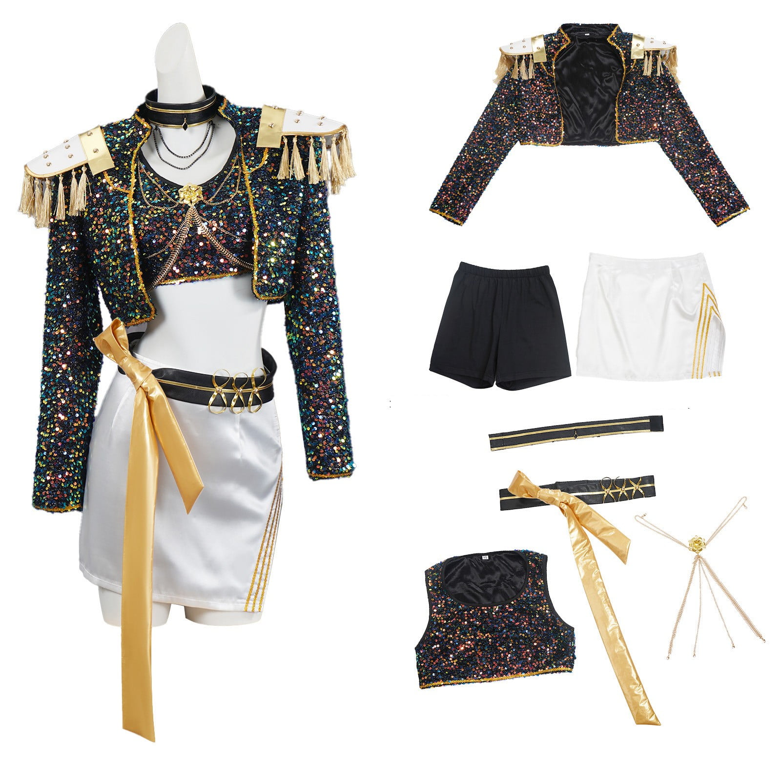 ZTACE kp0p Demon Halloween Costume Hunter - Rumi Golden Cosplay Full Set, Girls Cosplay Suits ...