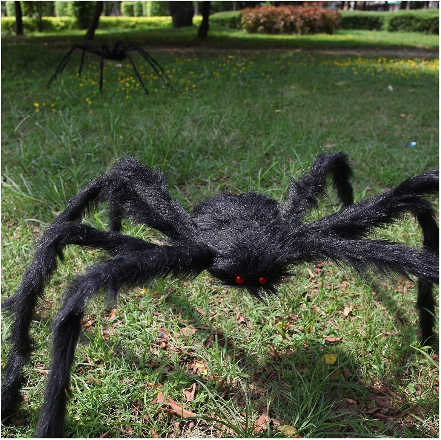 125cm Halloween Giant Spiders Black Hairy Spider for Indoor and Outside ...
