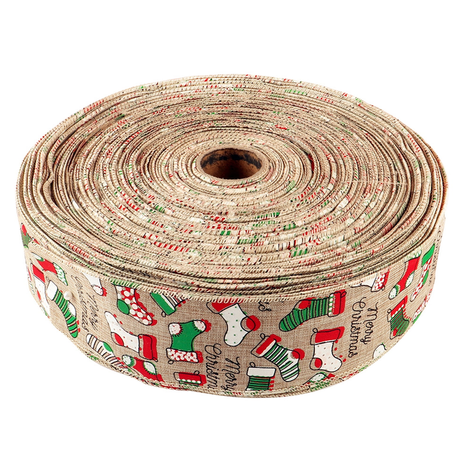 ZTGD 5m Christmas Ribbon Extra Long Fine Print Tear-resistant Scene ...