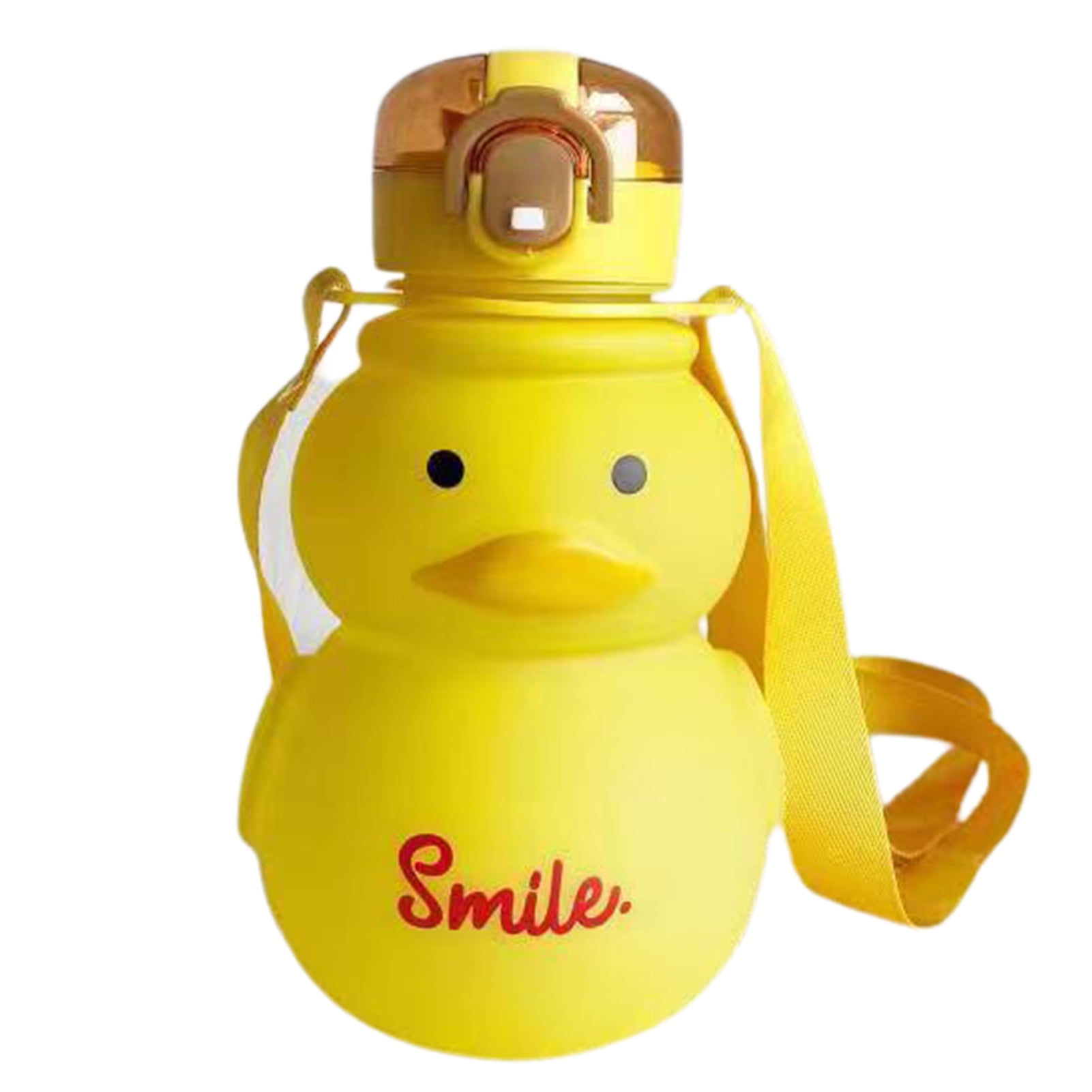 ZTGD 650ml Duck Water Bottle with Straw Lock Design Suspender One Key ...