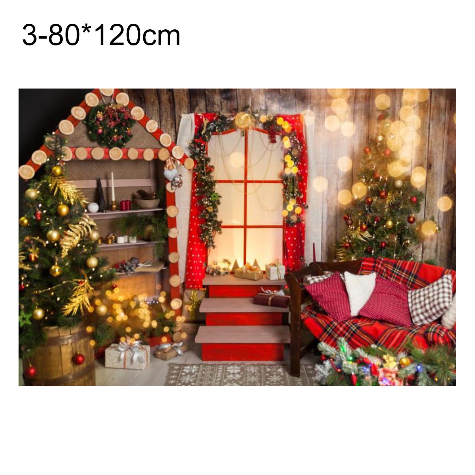 ZTGD Christmas No-wrinkle Fabric Backdrop Washable Photo Studio ...