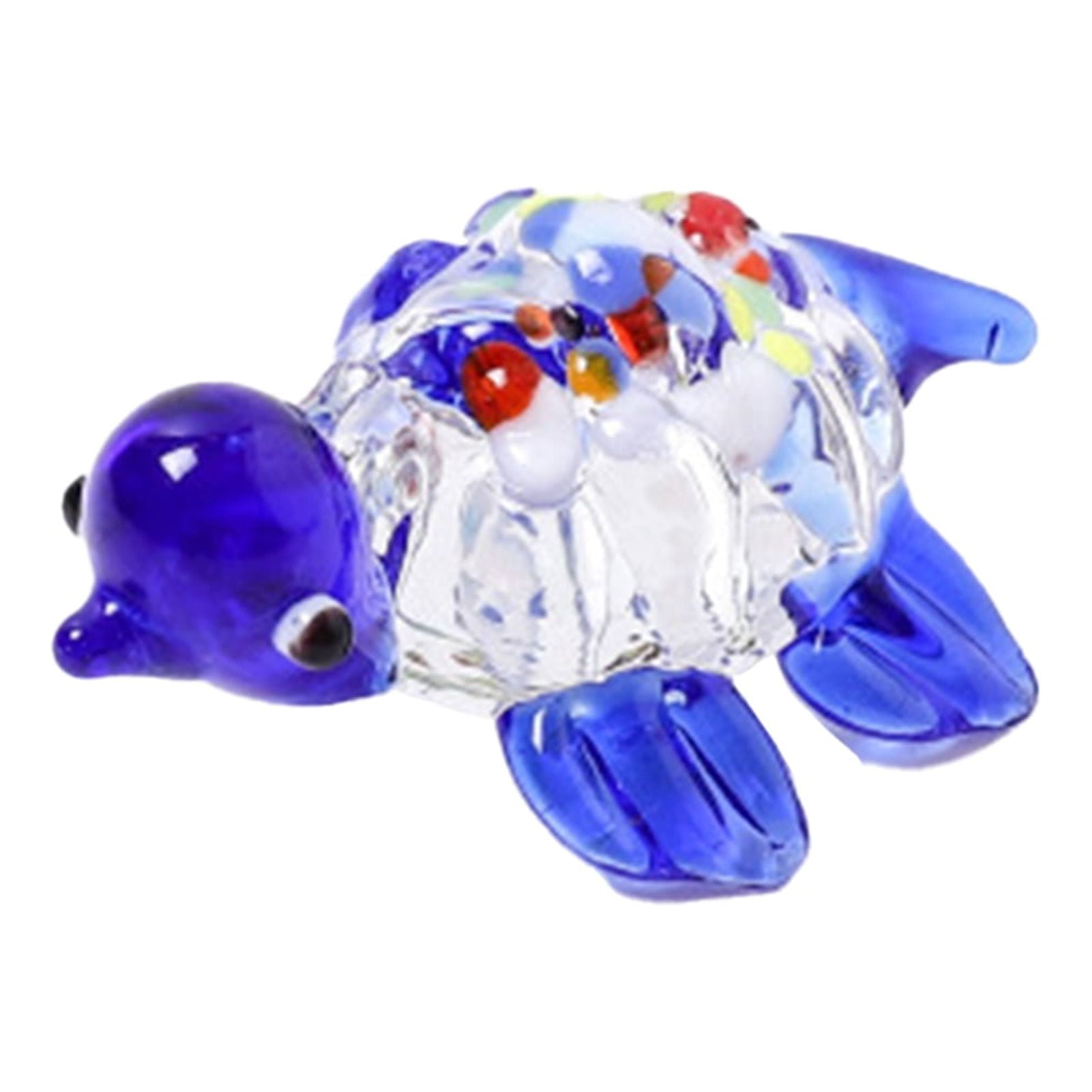 ZTGD Cute Miniature Decor Bright-colored Glass Exquisite Little Turtle ...