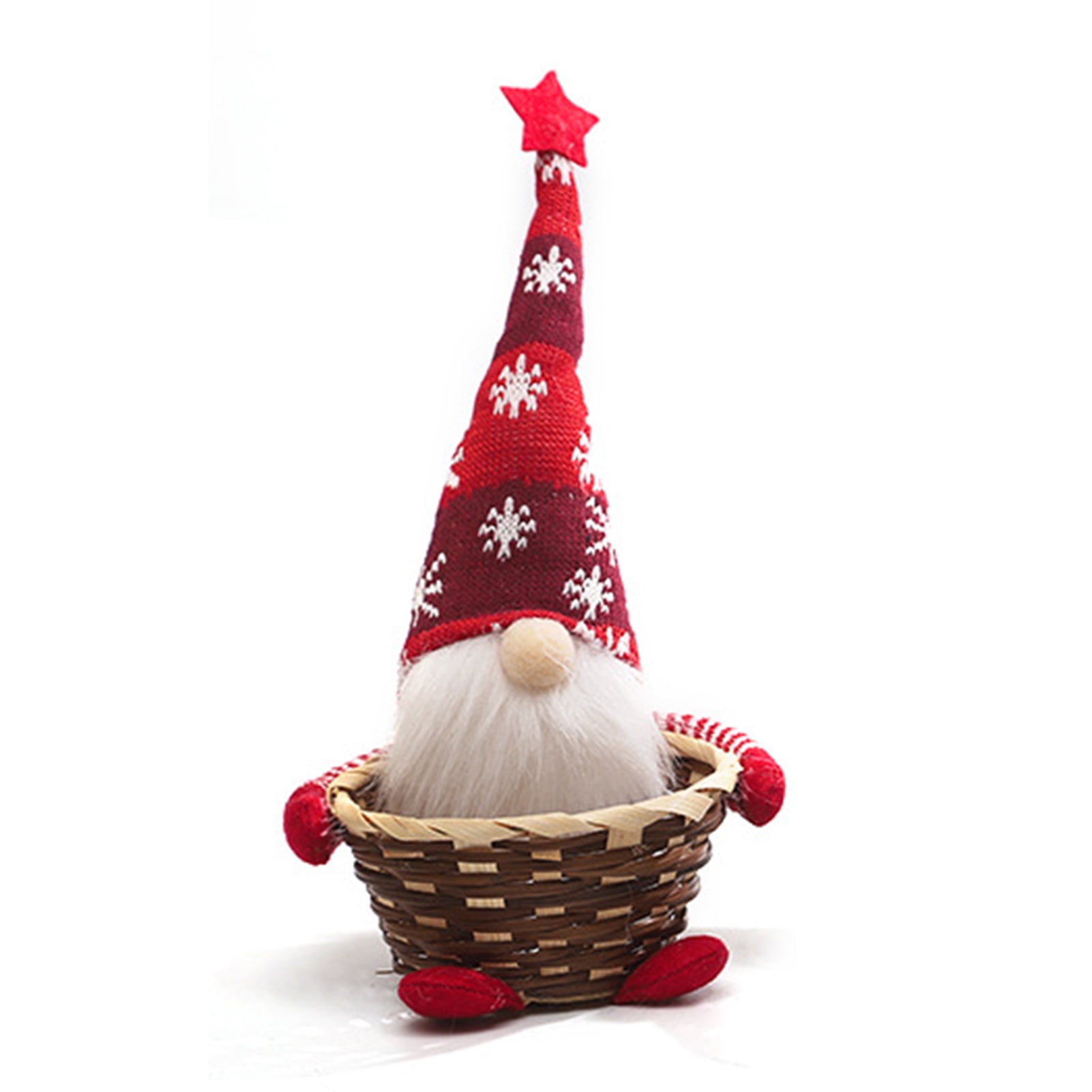 ZTGD Faceless Doll Snowflake Pattern Festival Decor Basket Design ...