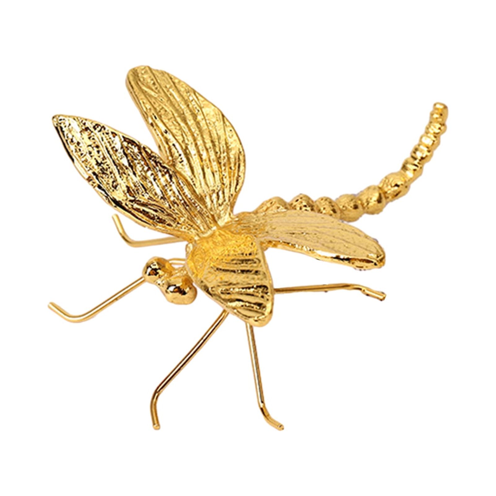 ZTGD Golden Metal Dragonfly Sculpture Insect Ornament Mini Dragonfly ...