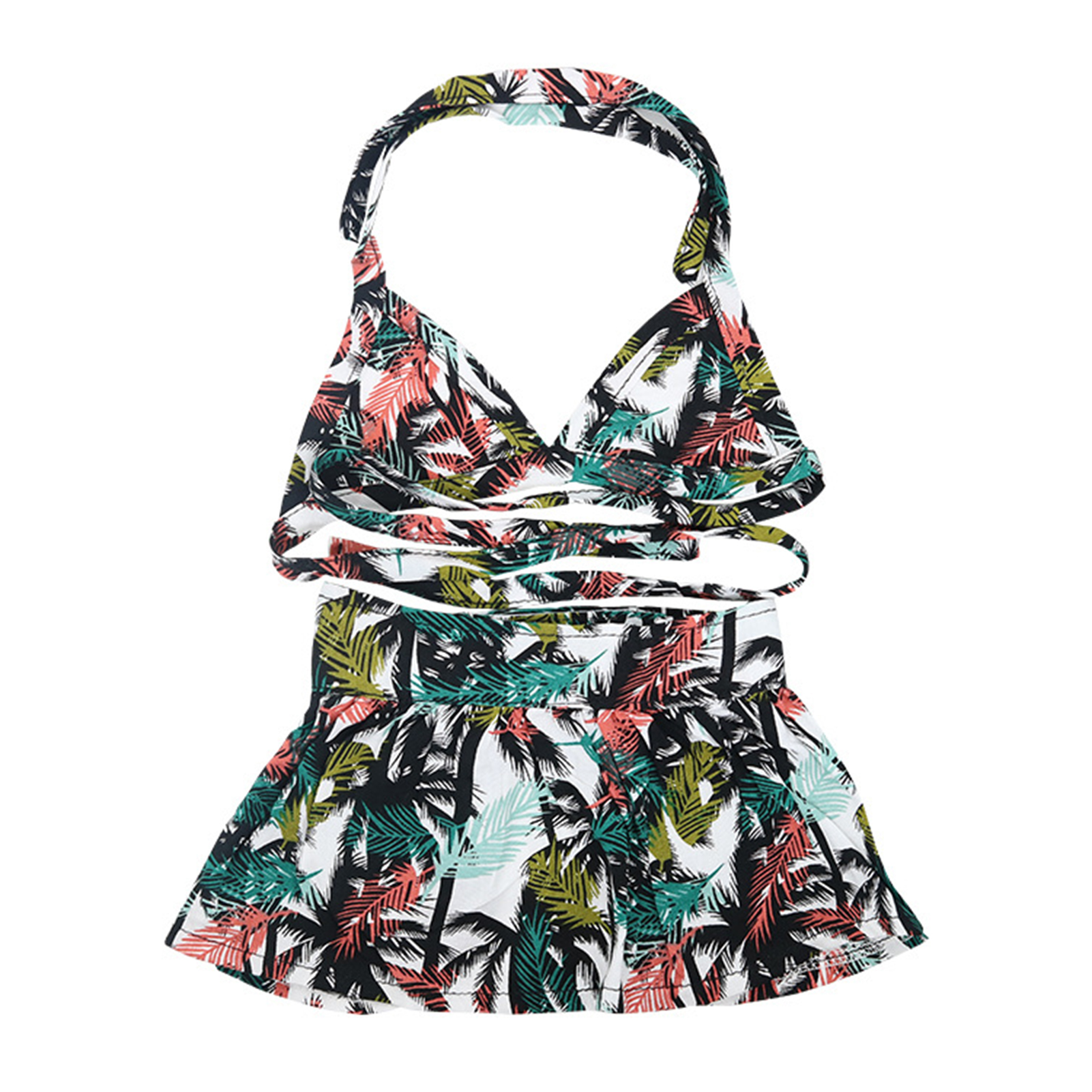 ZTGD Pet Bikini Set Summer Beach Leaf Print Lace-Up Fastener Tape ...