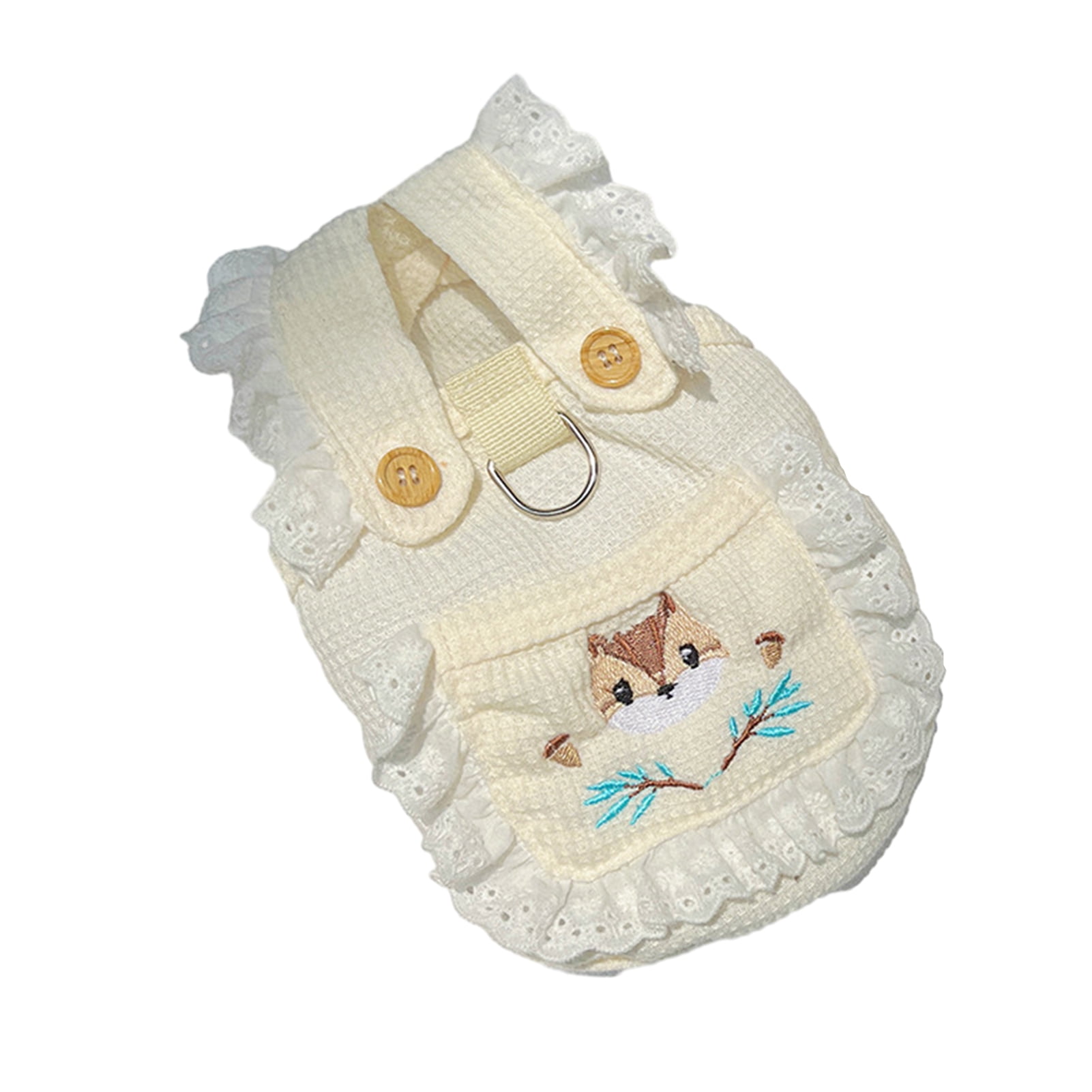 ZTGD Pet Dress Spring Summer D-shaped Ring Cartoon Squirrel Embroidery ...