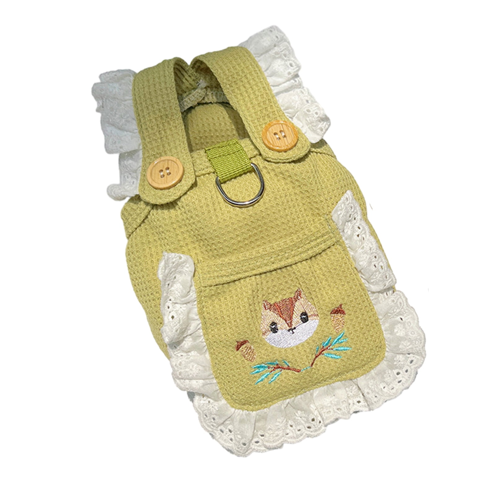 ZTGD Pet Dress Spring Summer D-shaped Ring Cartoon Squirrel Embroidery ...