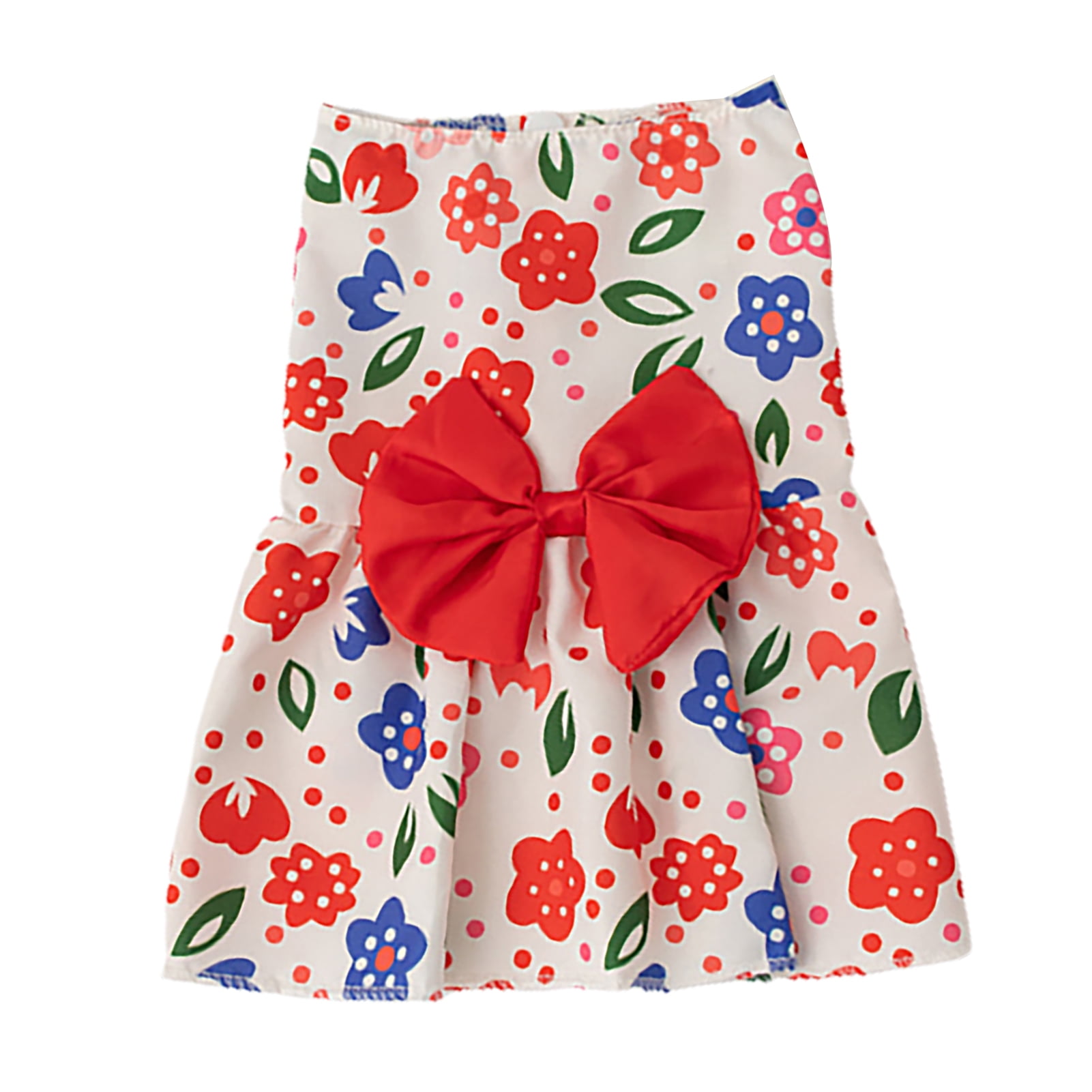 ZTGD Pet Floral Dress Cute Bow Colorful Print Sleeveless Pullover ...