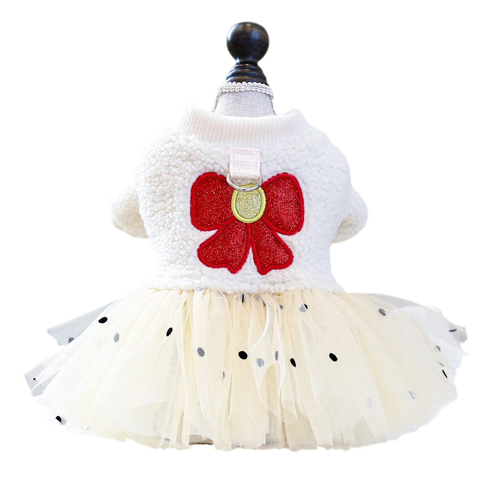 ZTGD Pet Princess Dress Mesh Patchwork with Traction Ring Decoration ...