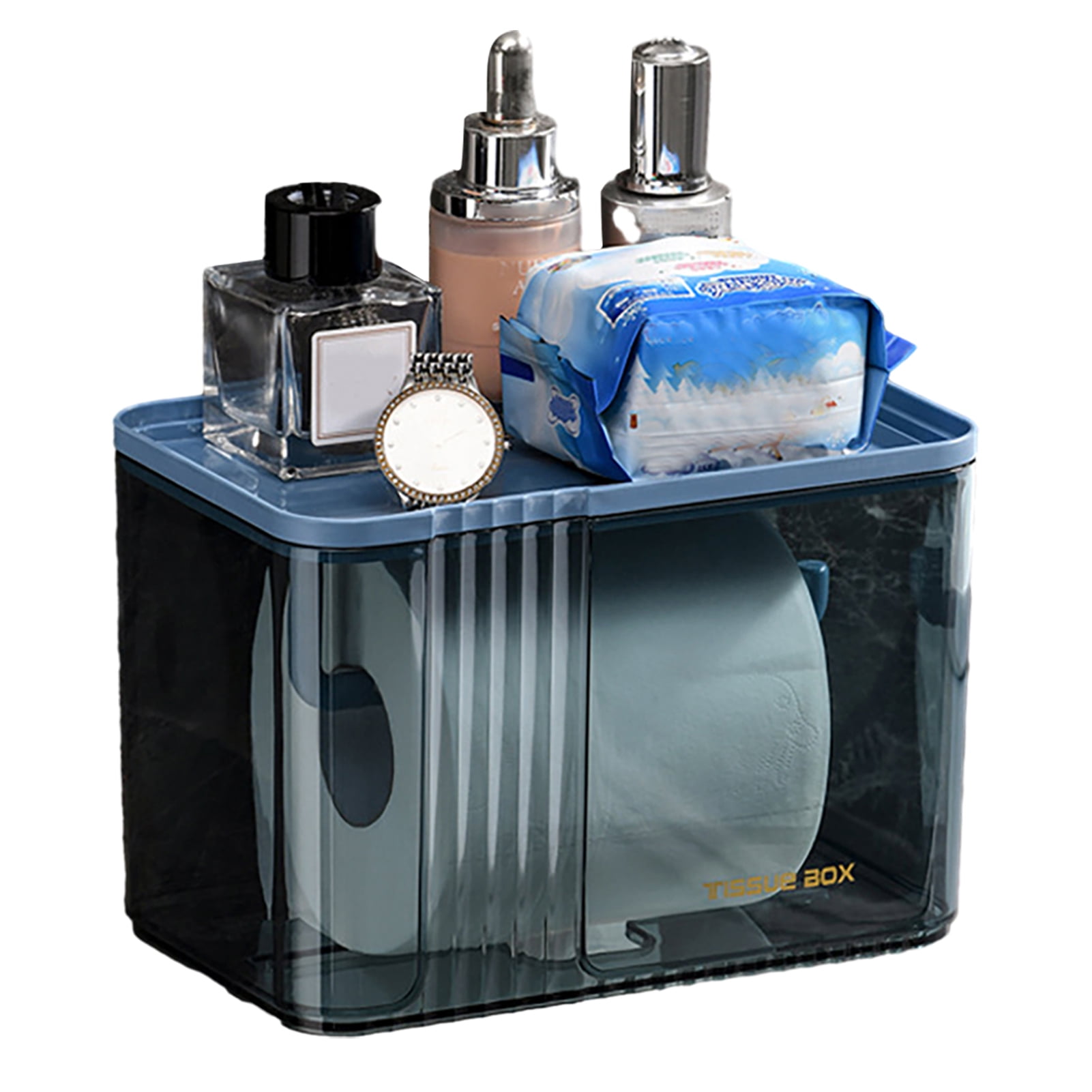 ZTGD Tissue Box Waterproof Transparent Roll Paper Box Holder Wall ...