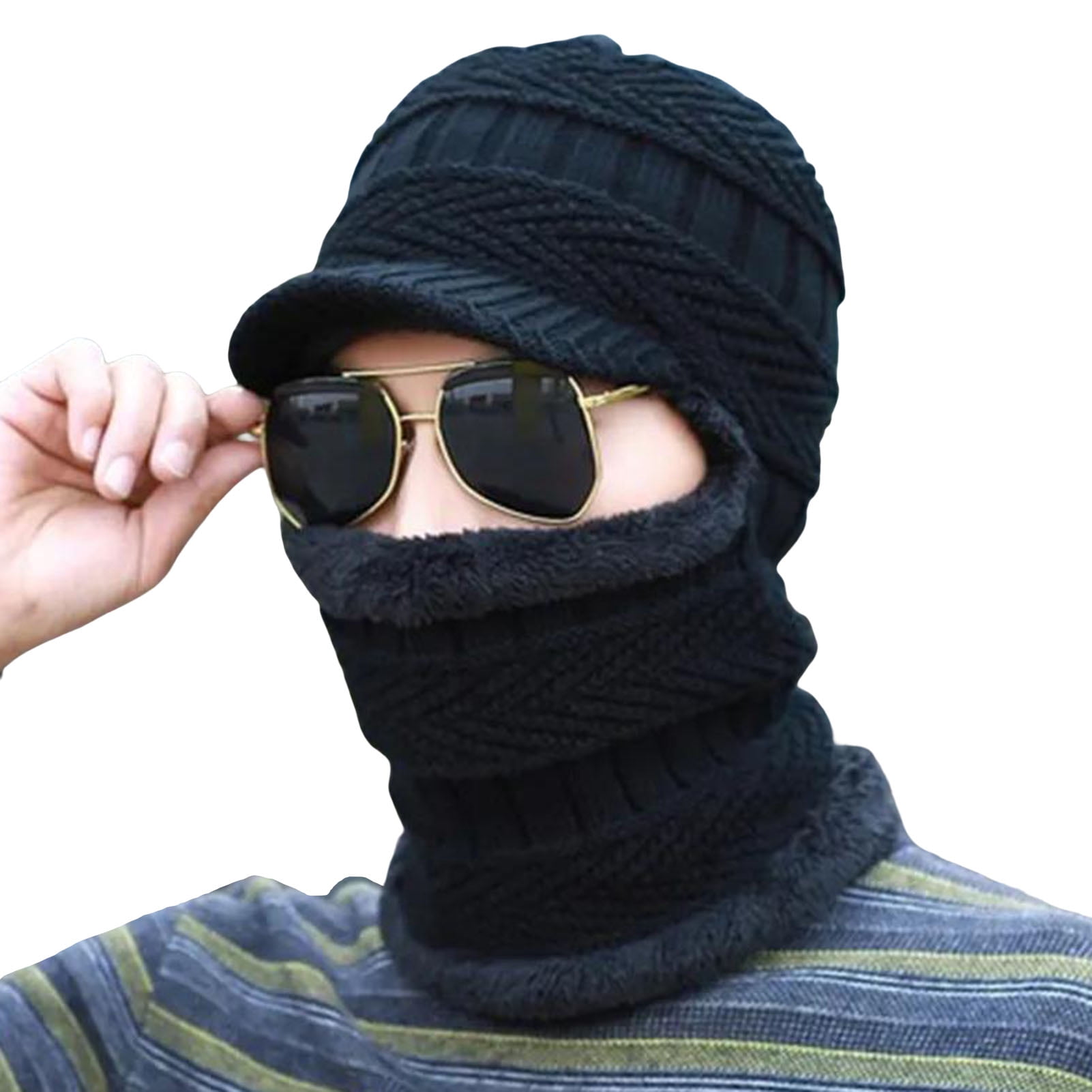 Hevirgo Winter Hat Knitting Neck Brace Yarn Padded Knitted Neck ...