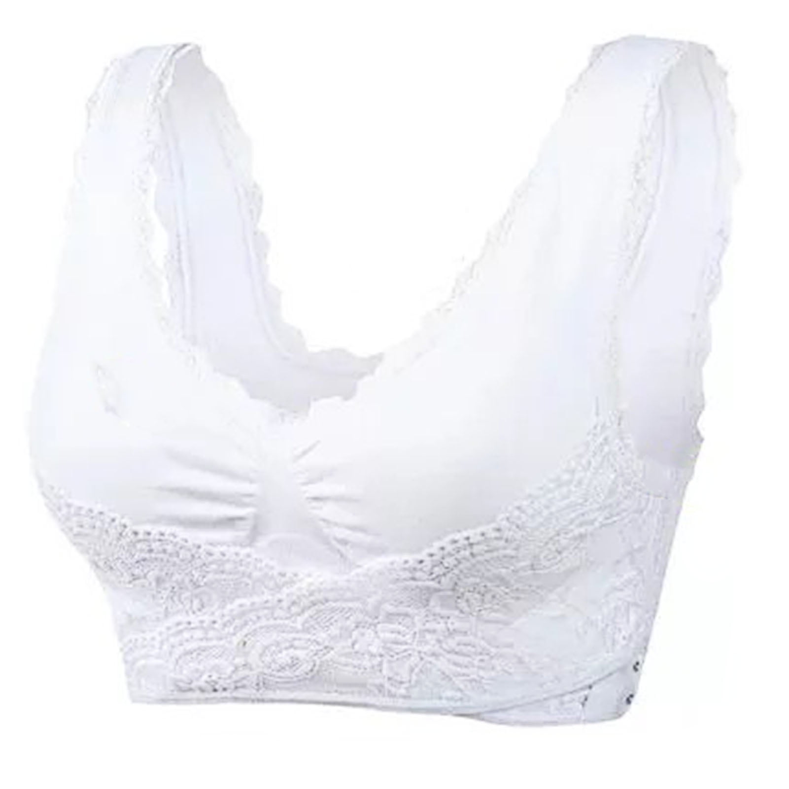 ZTGD Women Cross Front Side Buckle Push Up Lace Wireless Brassiere Bra ...
