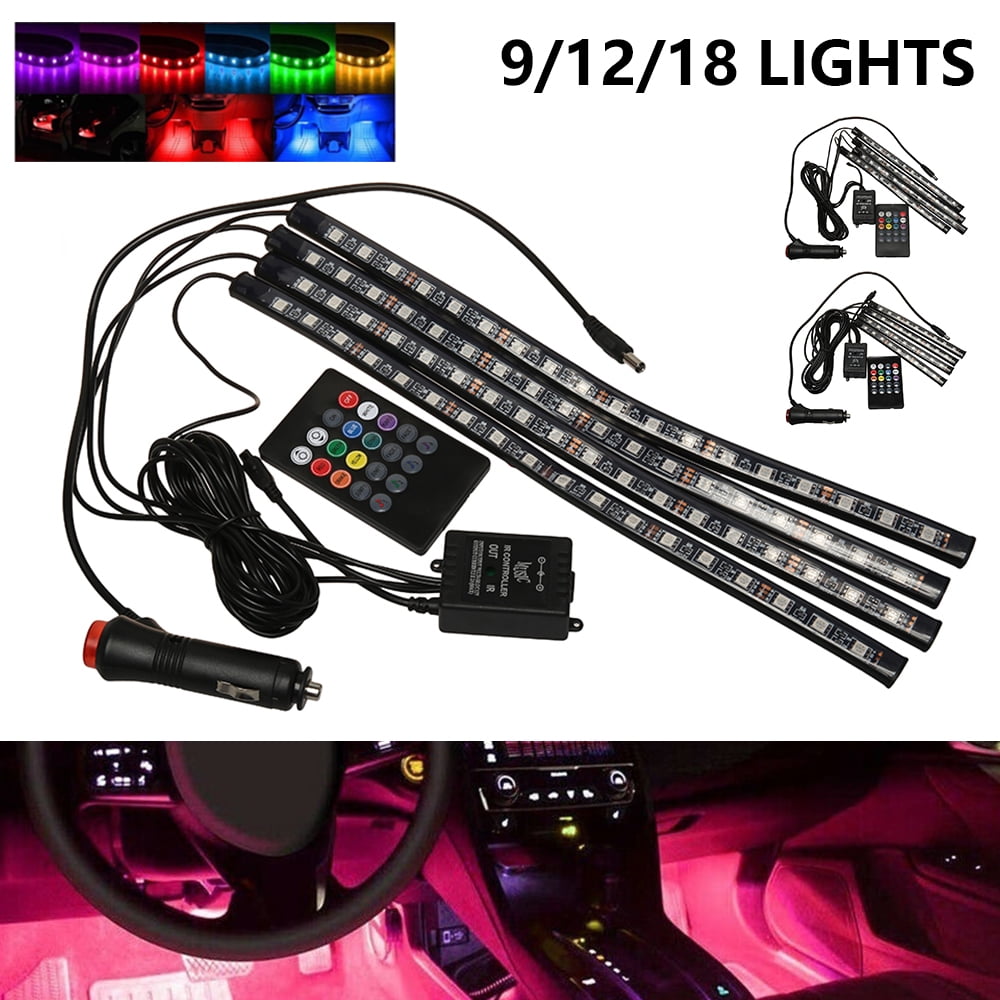 ZTOO 4PCS Car Interior RGB LED Atmosphere Lights Footwell Decor Lamp ...