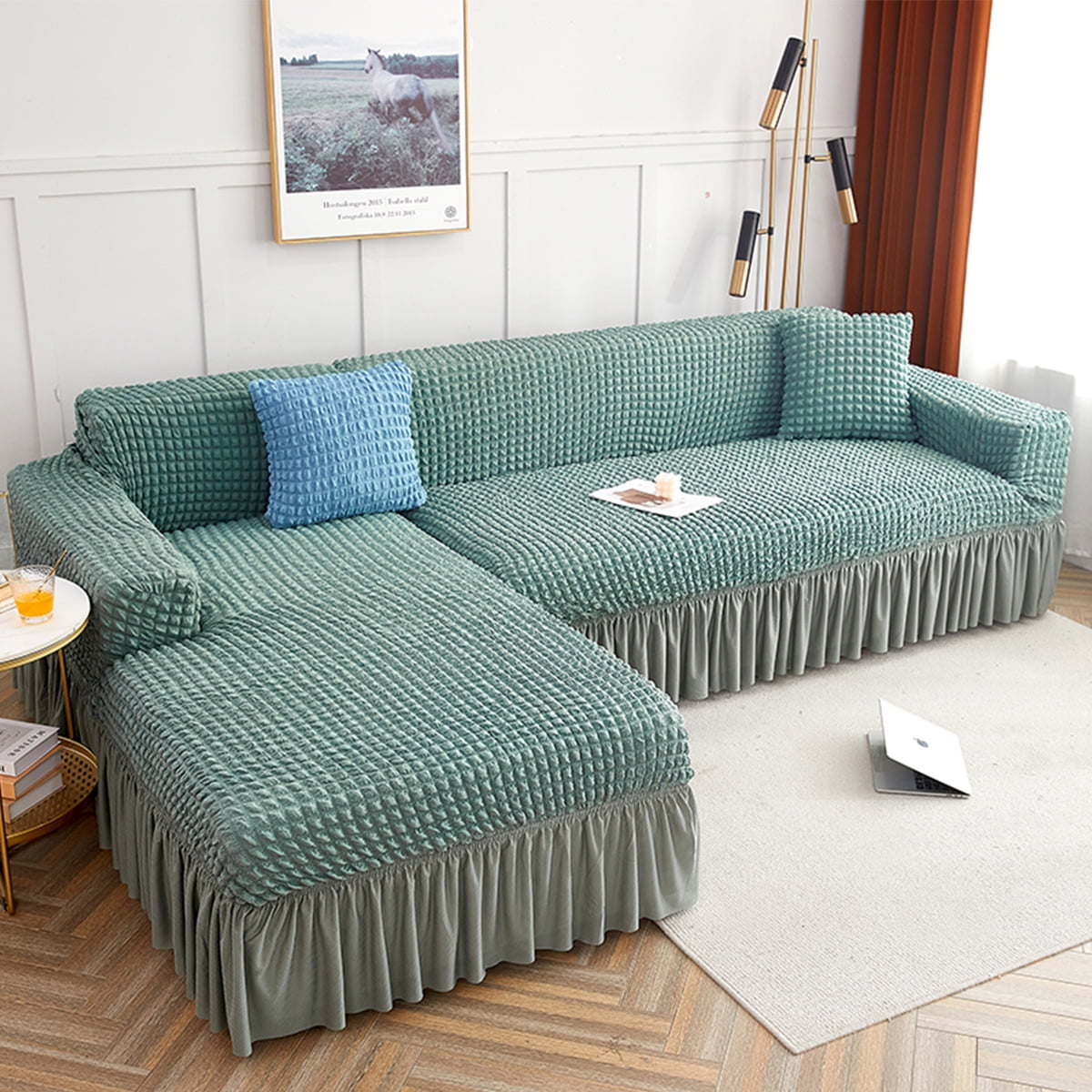 ZTOO L Shape Sectional Sofa Slipcover Stretch Elastic Comfortable Couch ...