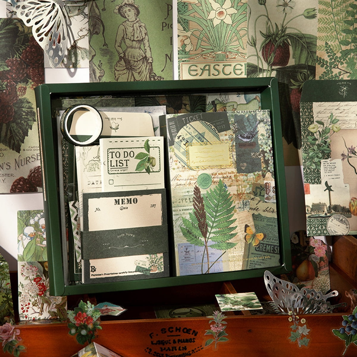 ZTOO Vintage Scrapbooking Supplies Stickers, Aesthetic Scrapbook Paper ...