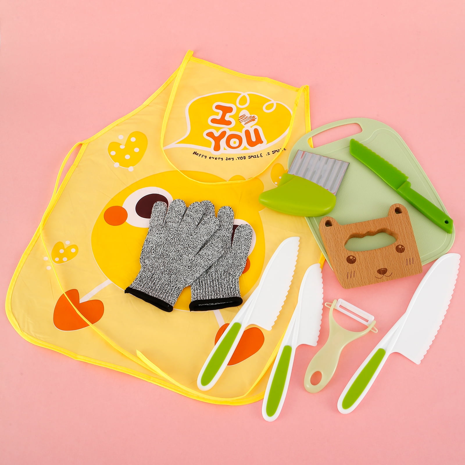 ZTOOKids Knife Set Include Wood Kids Safe Knife, Serrated Edges Plastic ...