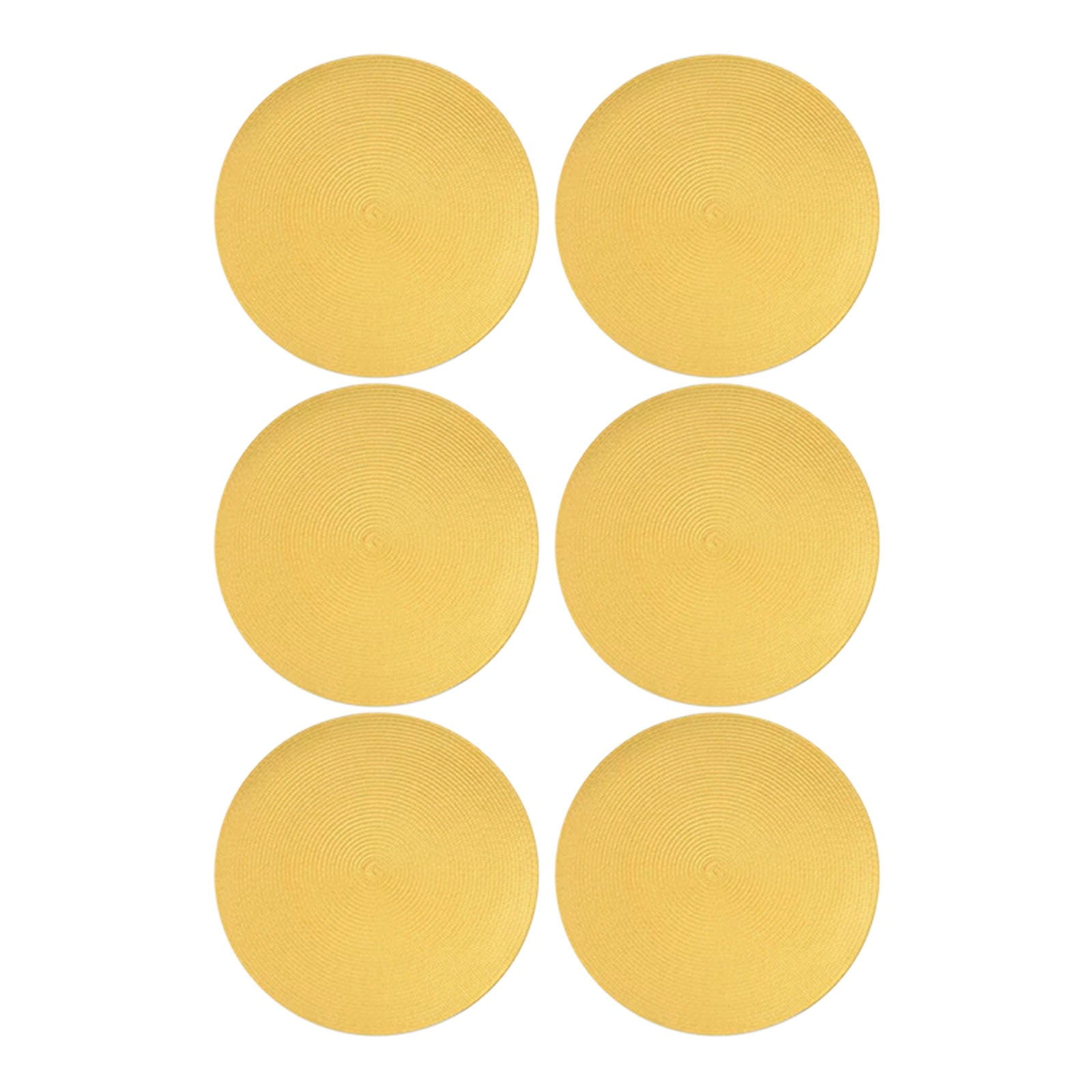 ZTTD 6Pcs Yellow Round Polypropylene Woven Placemat Dining Tables ...