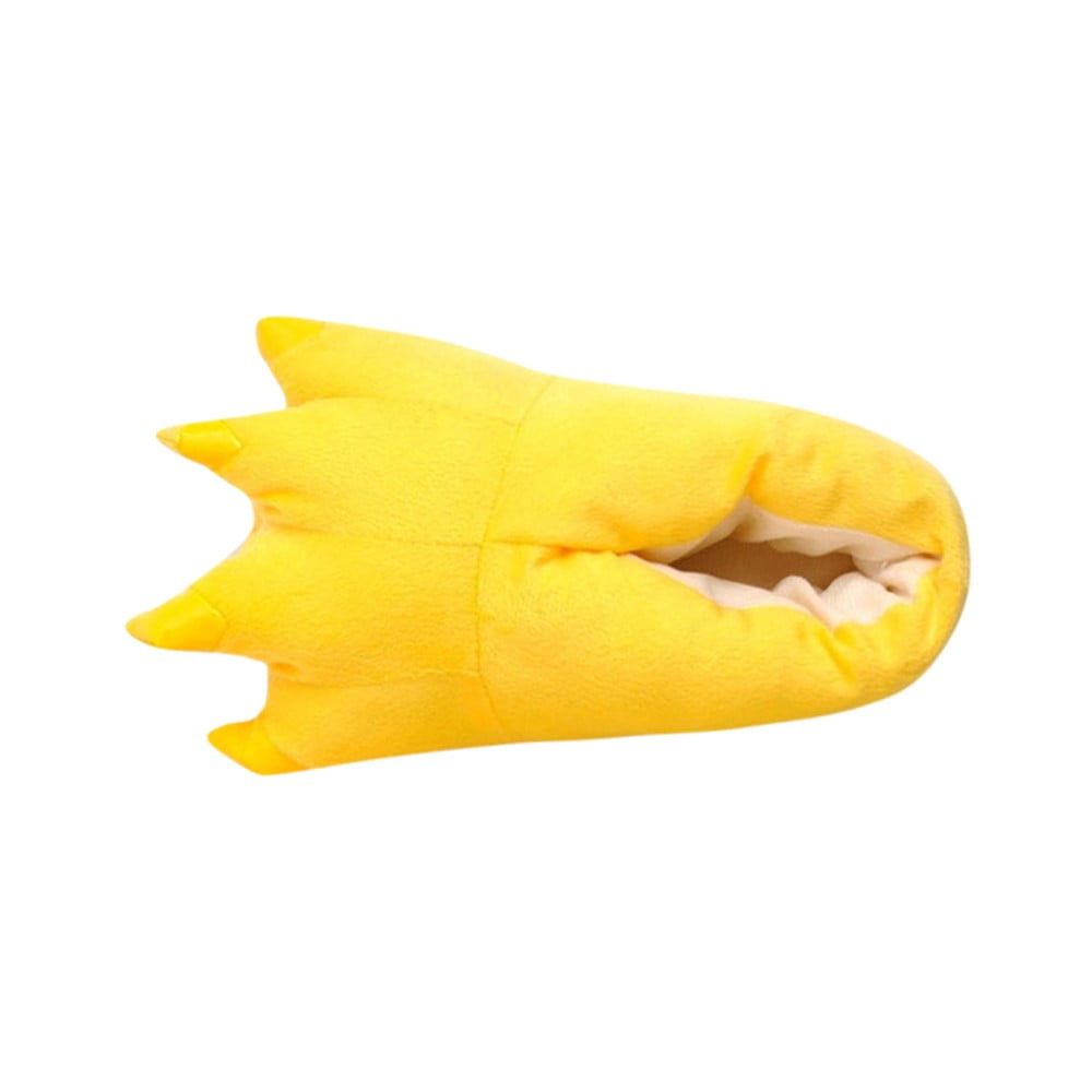 ZTTD Adult Women Plush Indoor Slippers Funny Animal Paw Shoes Yellow ...