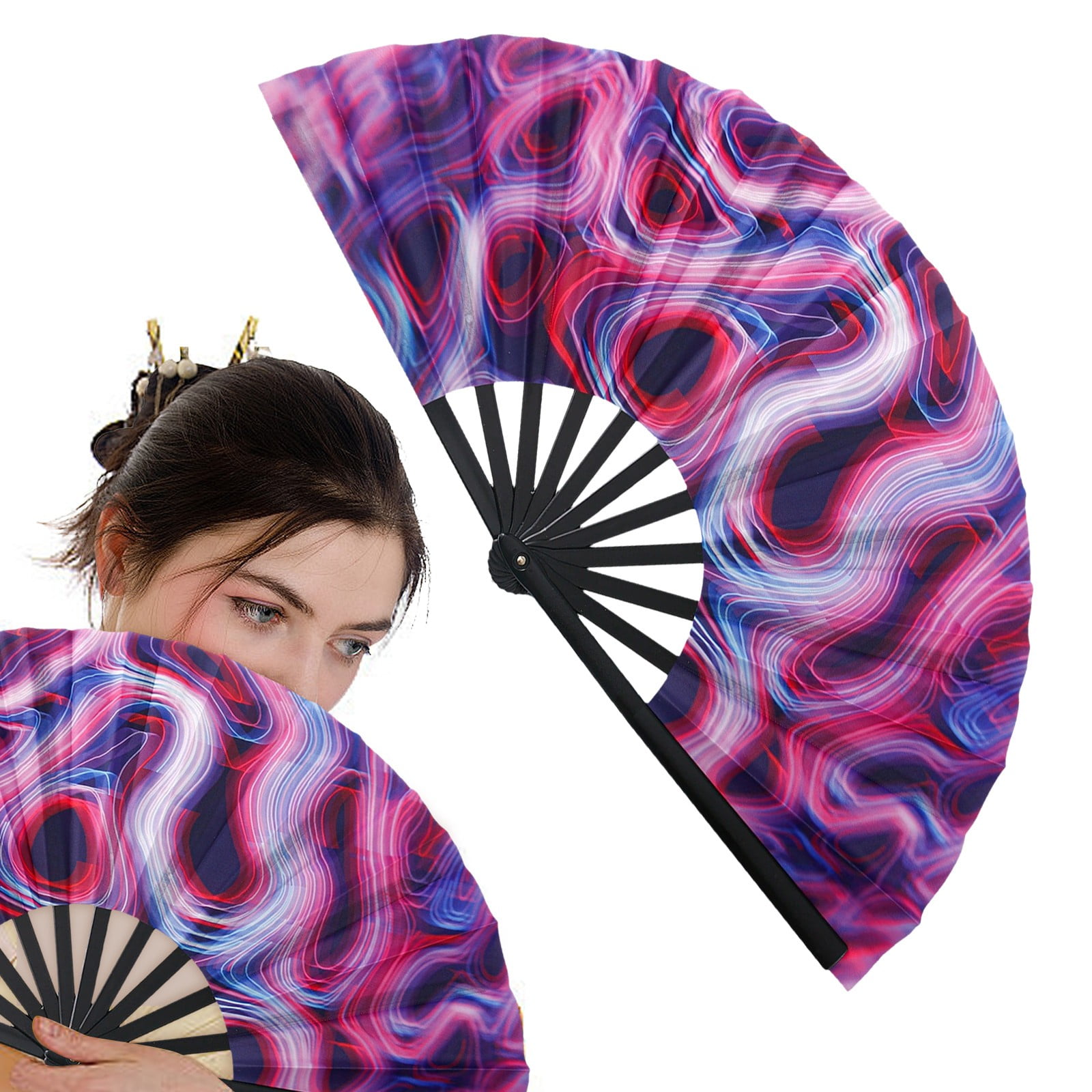 ZTTD Boots on The Ground Fan Large Folding Handheld Fans for Line ...