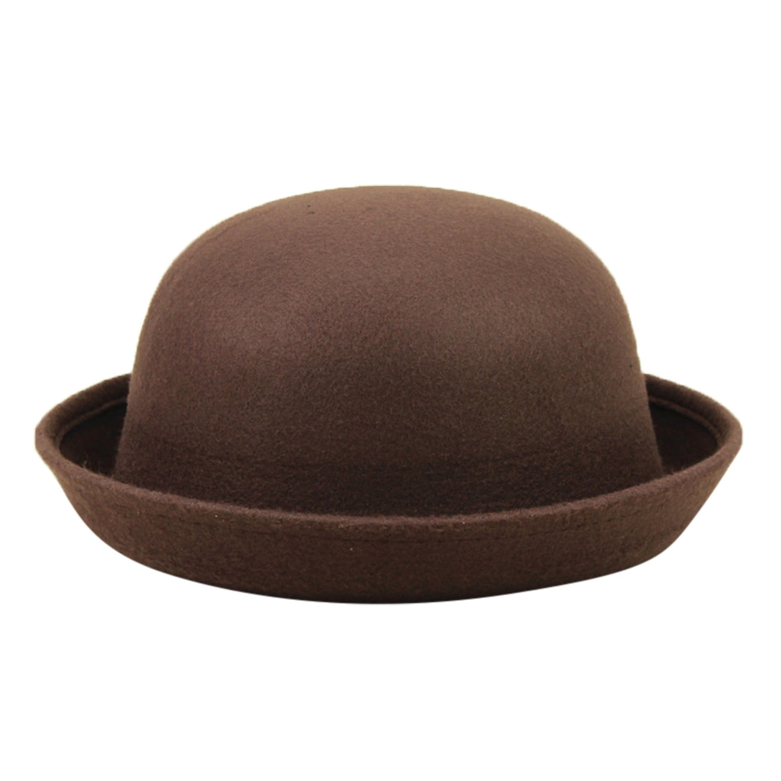 ZTTD Elegant Adults Solid Hat Roll Up Brim Panama Bowler Hat Bucket Hat ...
