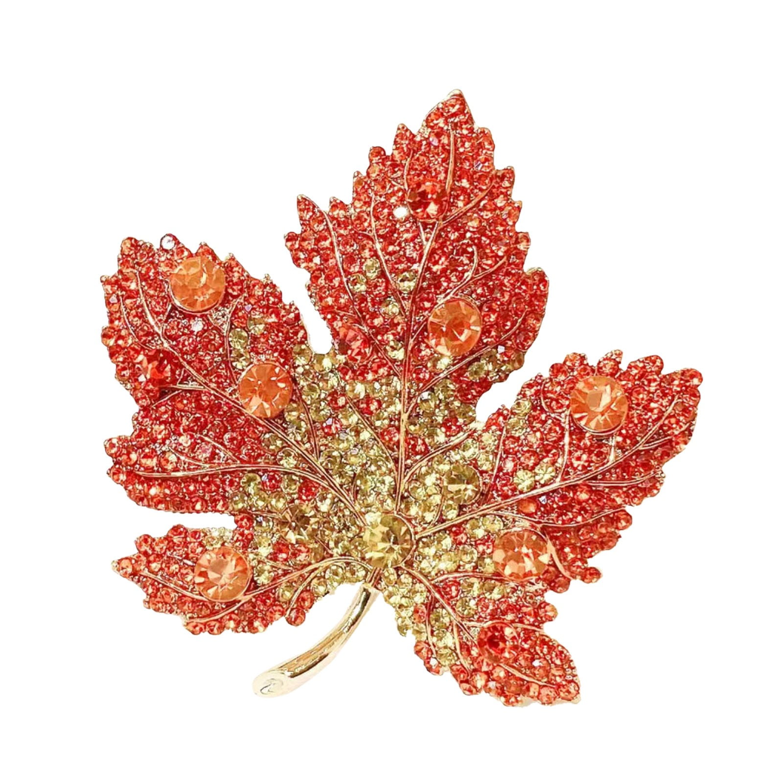 ZTTD Fashion Diamond Encrusted Maple Leaf Brooch High Grade Gradient ...
