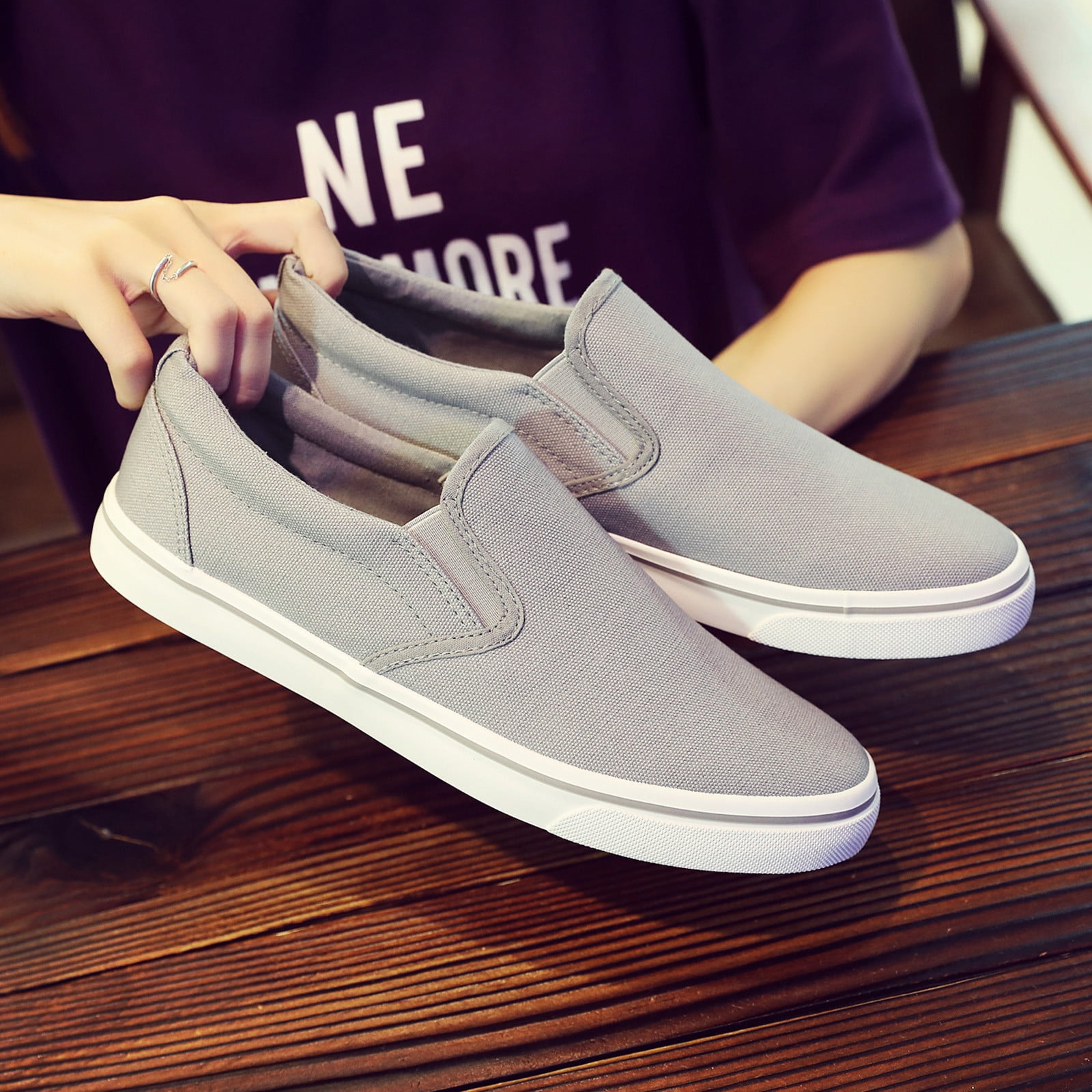 ZTTD Flats for Men Slip On Shallow Mouth Simple Single Shoes Casual ...