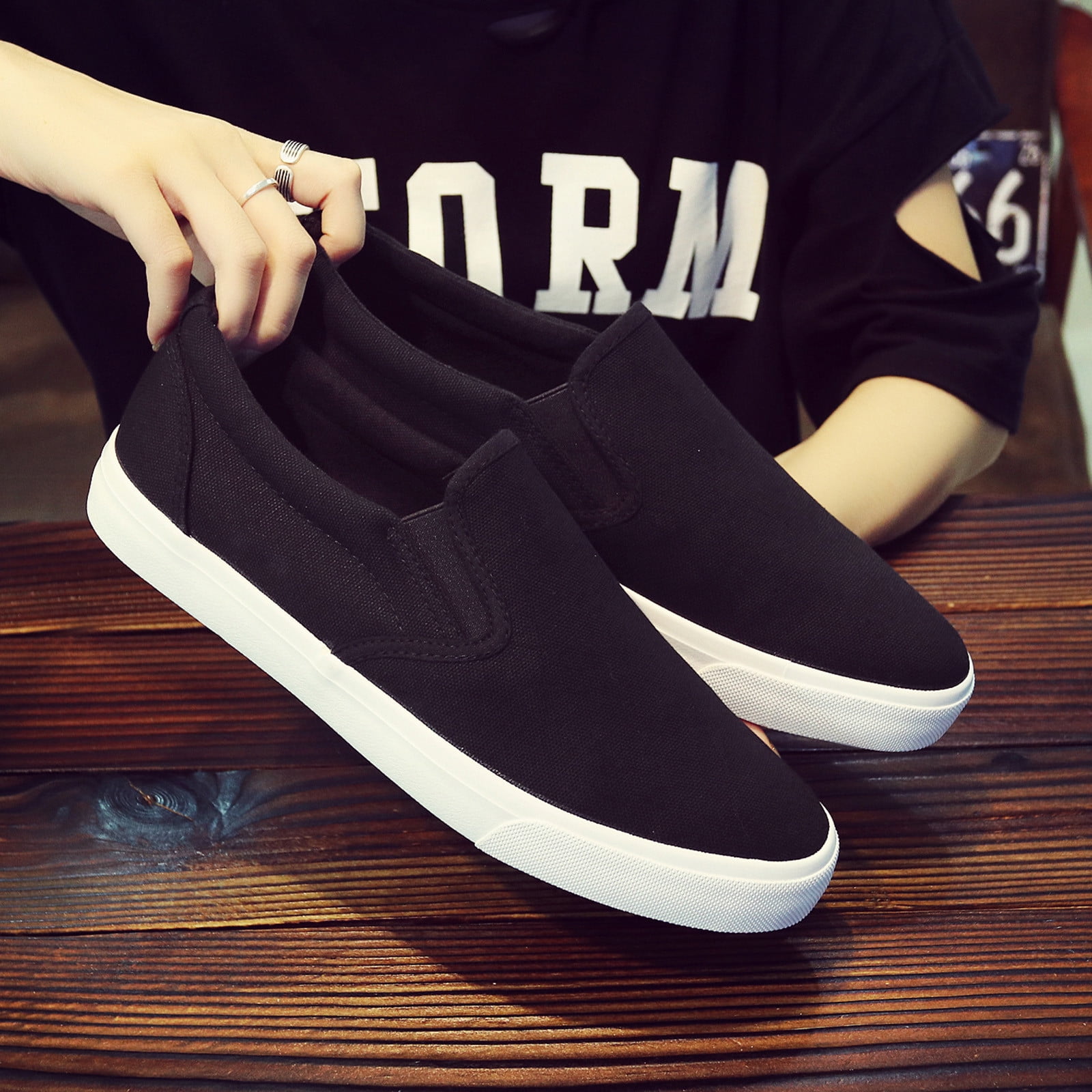 ZTTD Flats for Men Slip On Shallow Mouth Simple Single Shoes Casual ...