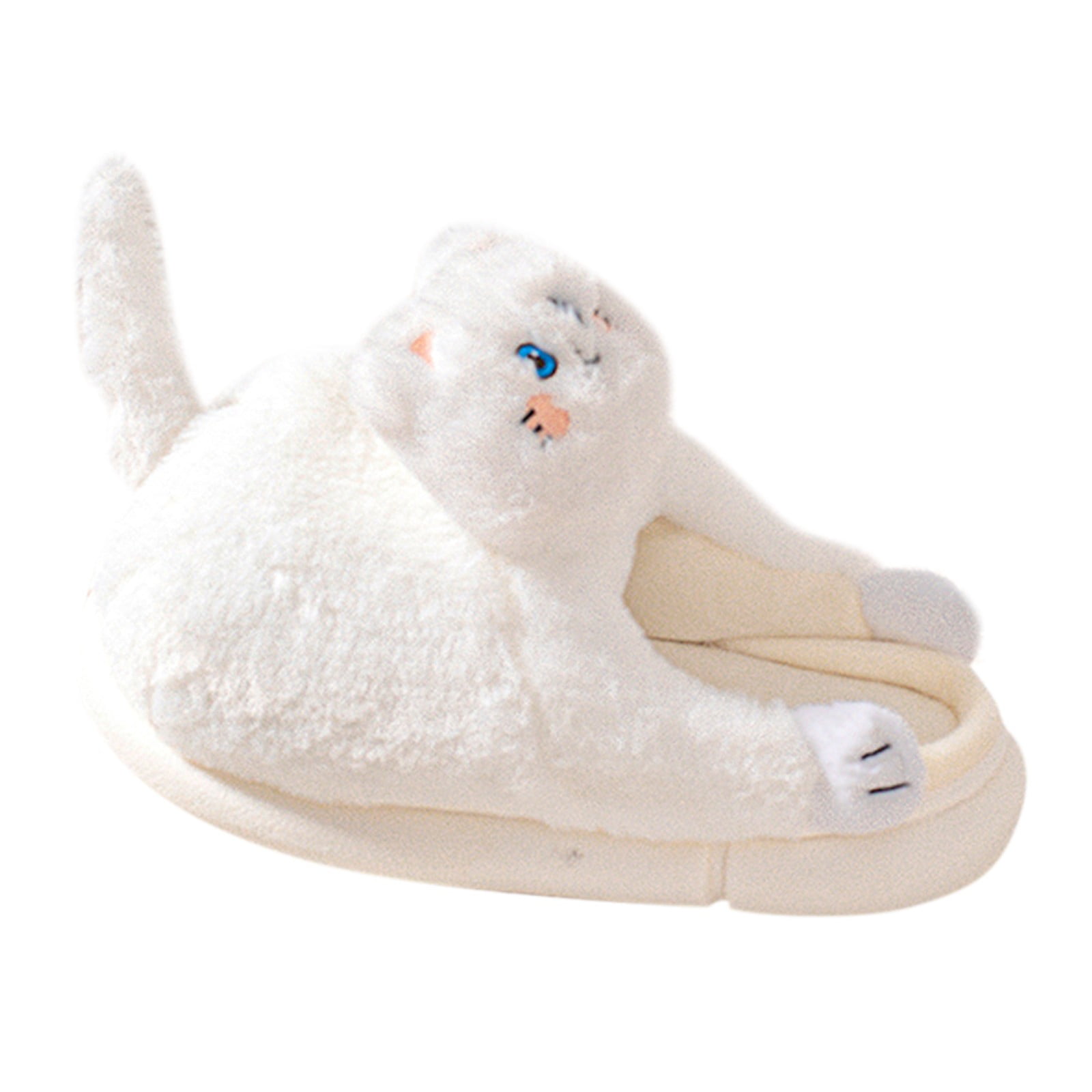 zttd funny cat fuzzy slippers for women bedroom fluffy slippers house ...