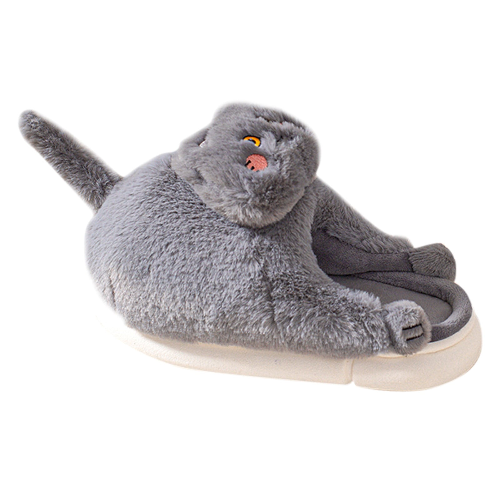 ZTTD Funny Cat Fuzzy Slippers For Women Bedroom Fluffy Slippers House ...