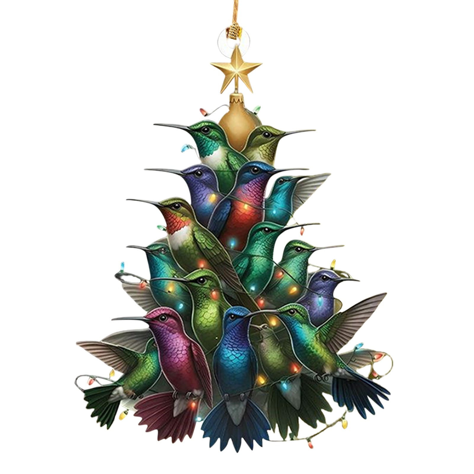 ZTTD Hummingbird Christmas Ornament, Colorful Hummingbirds Tree Decor ...