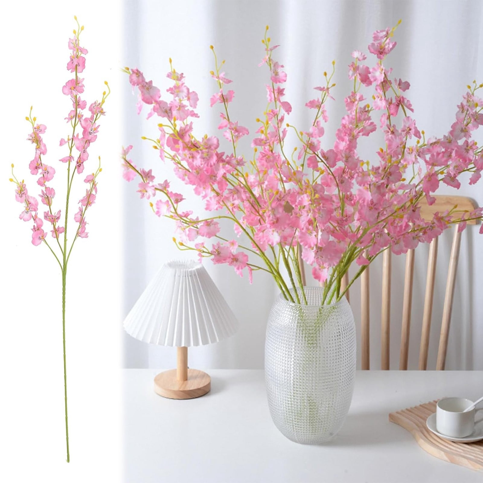 ZTTD Orchids Artificial Flowers, 1 Bunches Fake Silk Flowers for ...