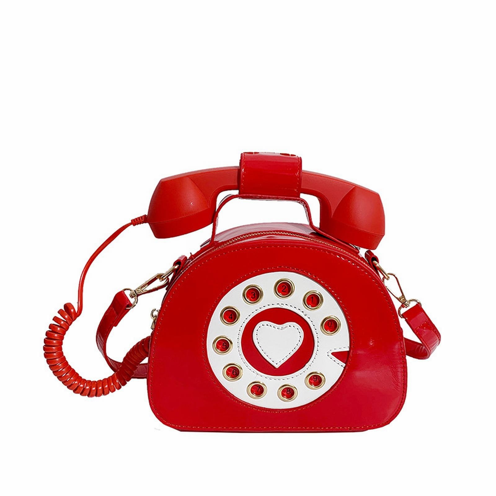 ZTTD Telephone Shaped Purse Shoulder Crossbody Tote Bags Women Retro ...