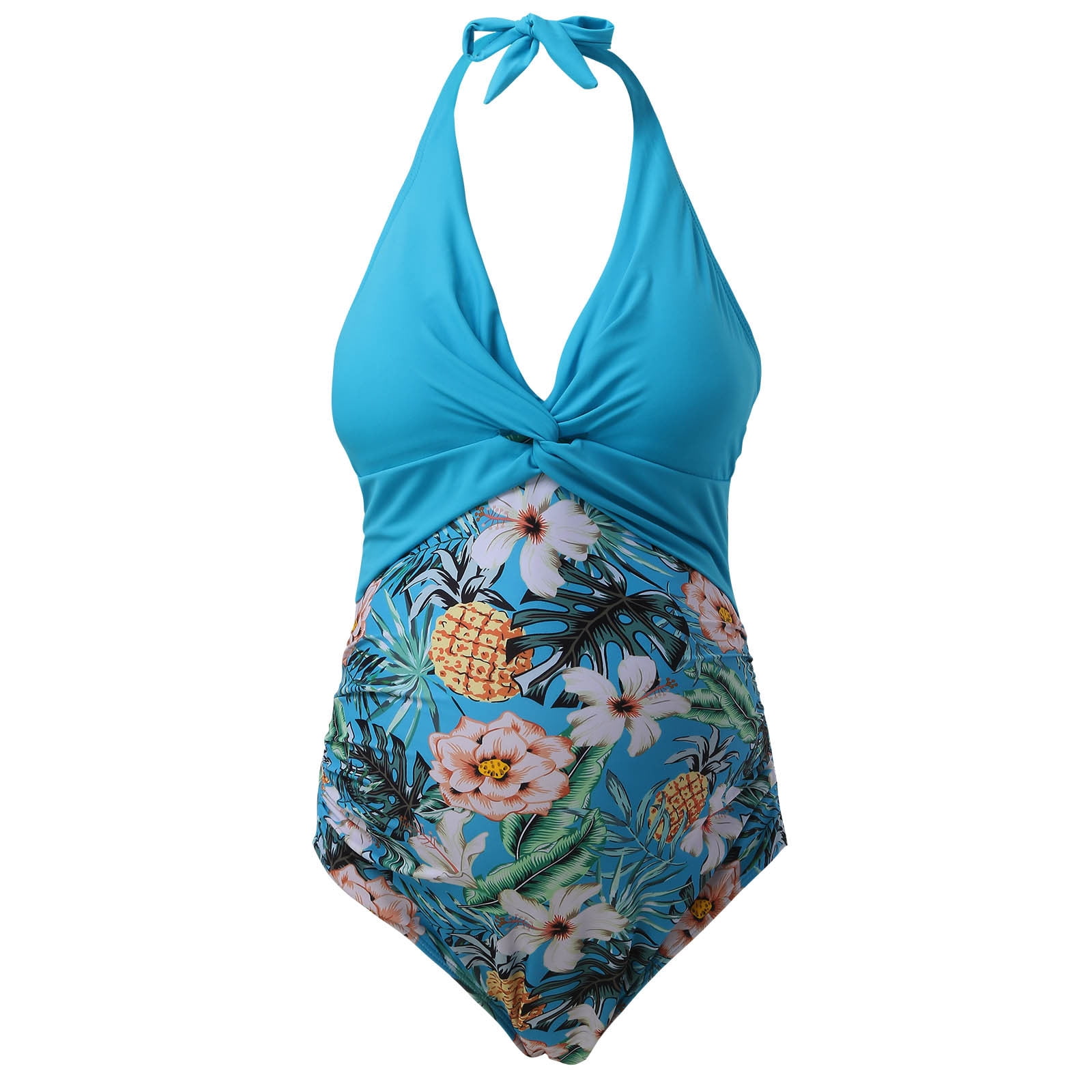 ZTTD Women Maternity Swimwear OnePiece Halter Pregnancy Swimsuit Floral ...
