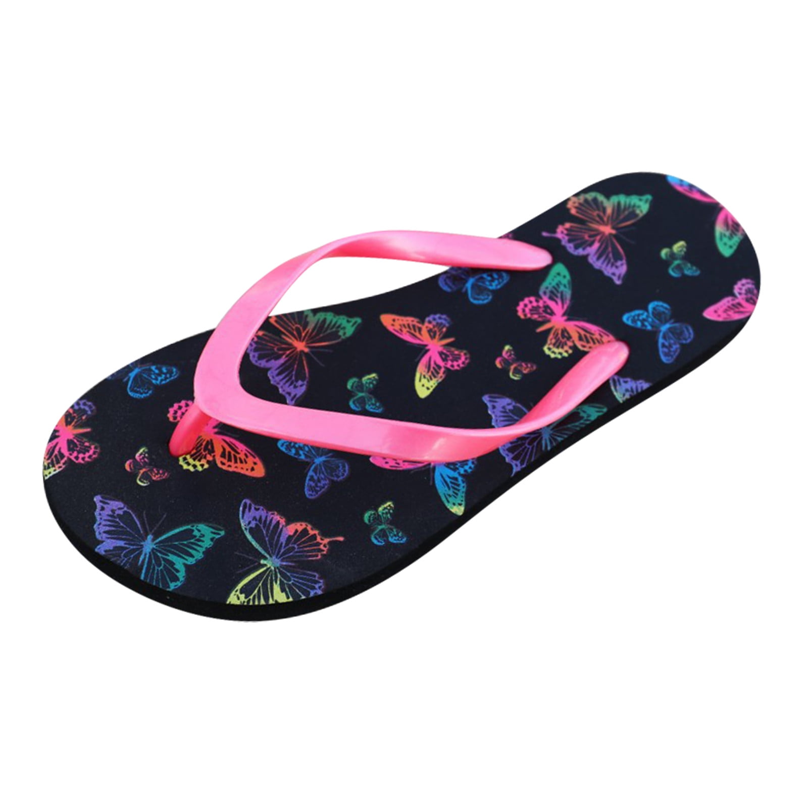 ZTTD Women Slippers Solid Color Flip Flops Flat Flip Flops Beach ...