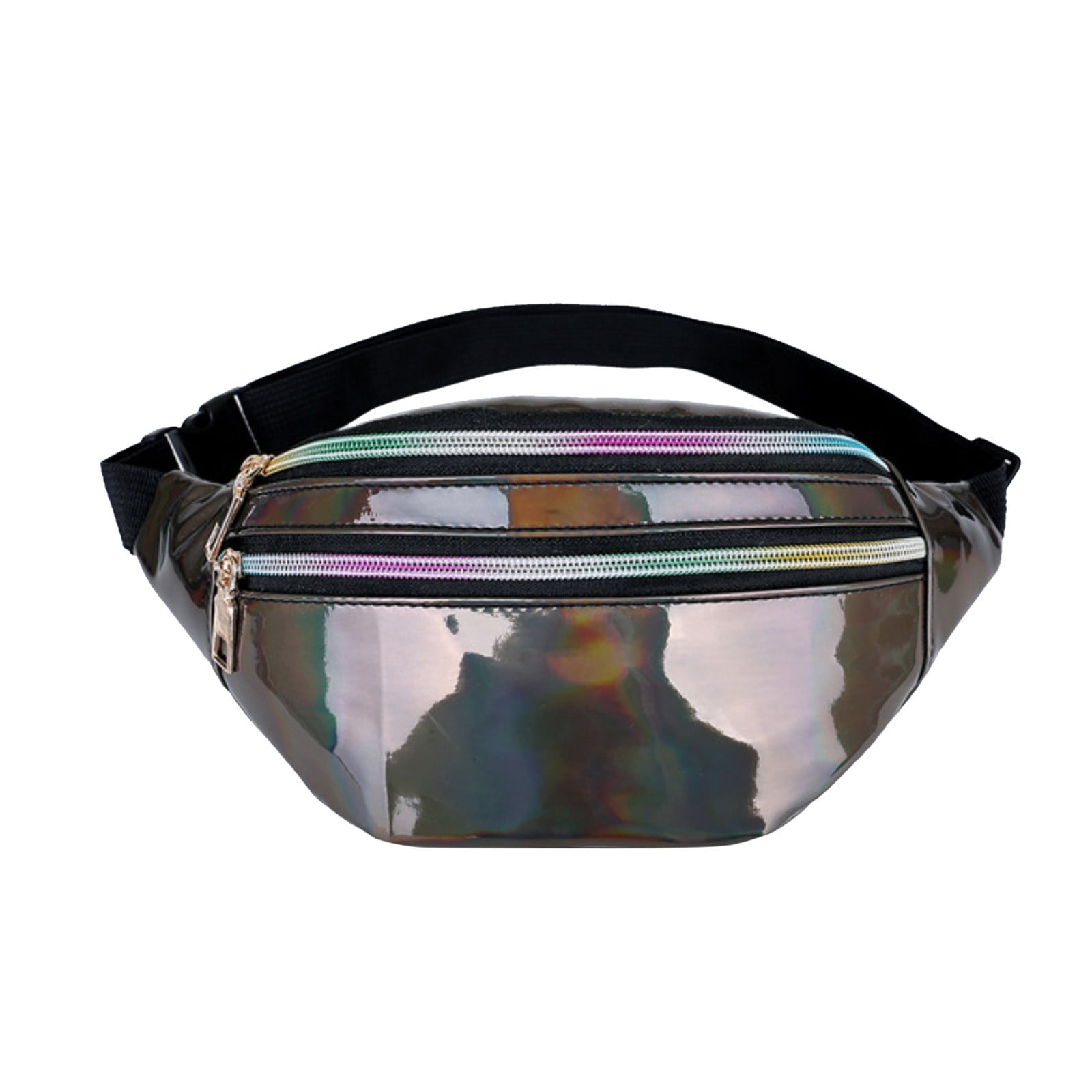 ZTTD Women's Men's Crossbody Bags Waist Bag Men and Women Shiny PU ...