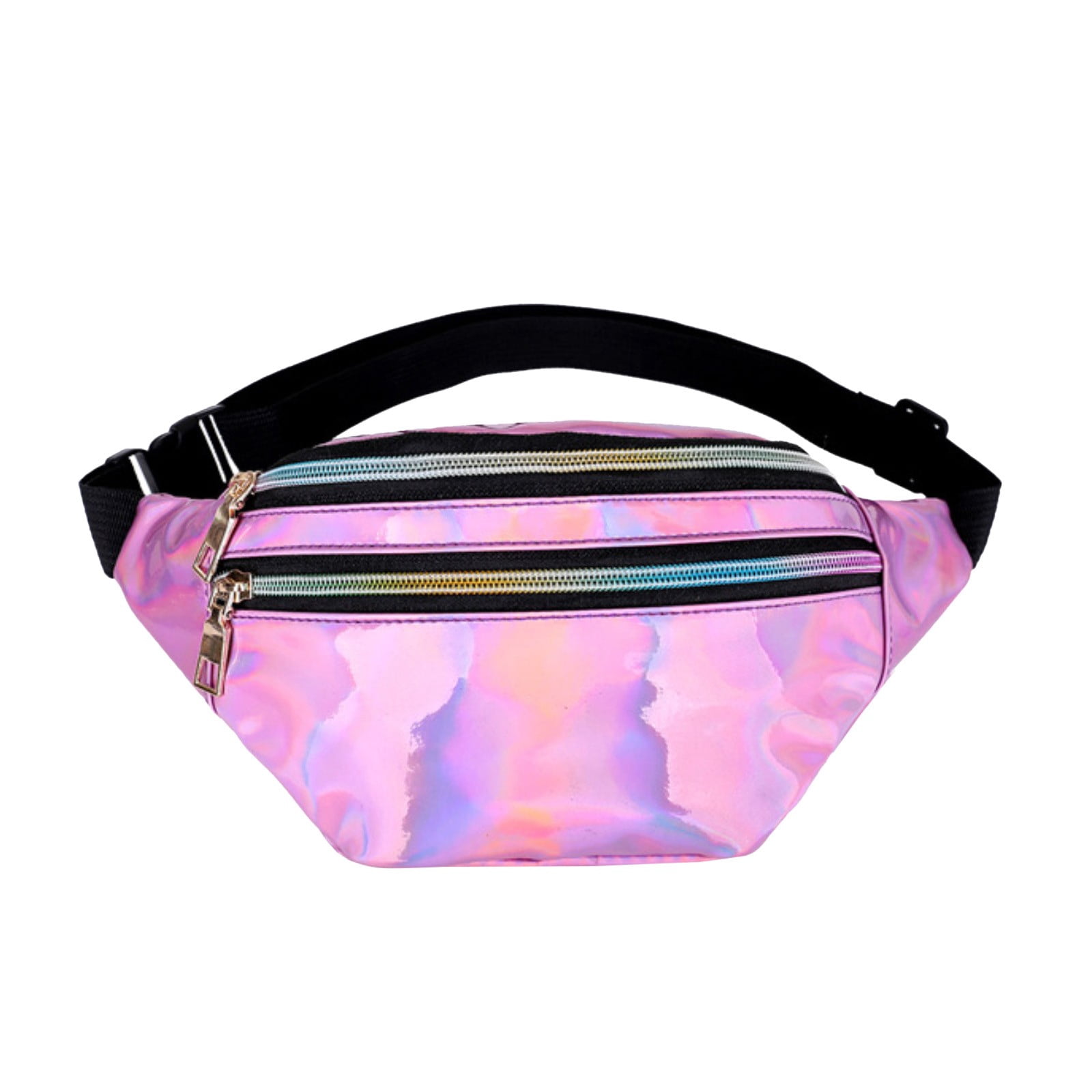 ZTTD Women's Men's Crossbody Bags Waist Bag Men and Women Shiny PU ...
