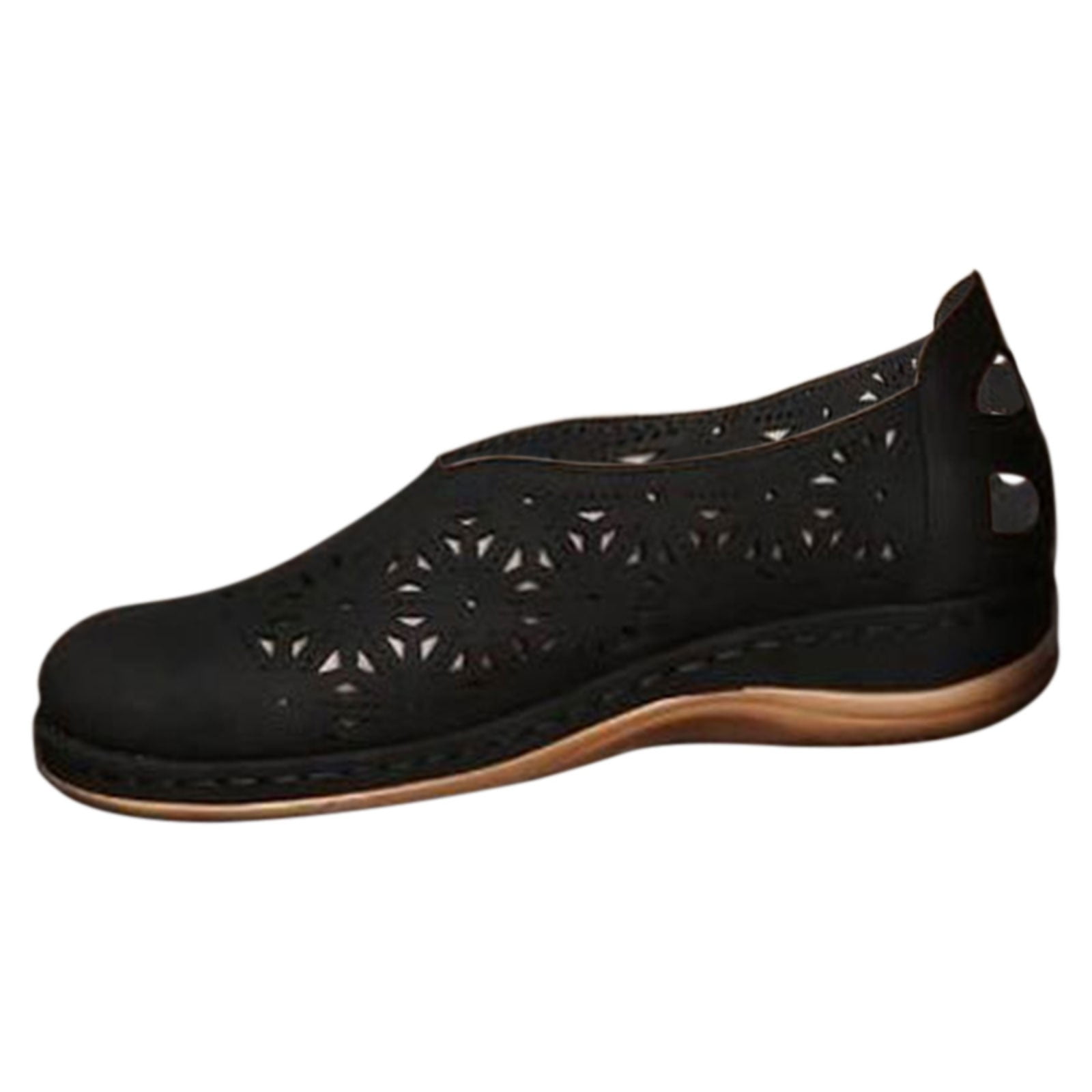 ZTTD Women's Shoes Summer Fashion Women's Slip On Open Toe Flat Hollow ...