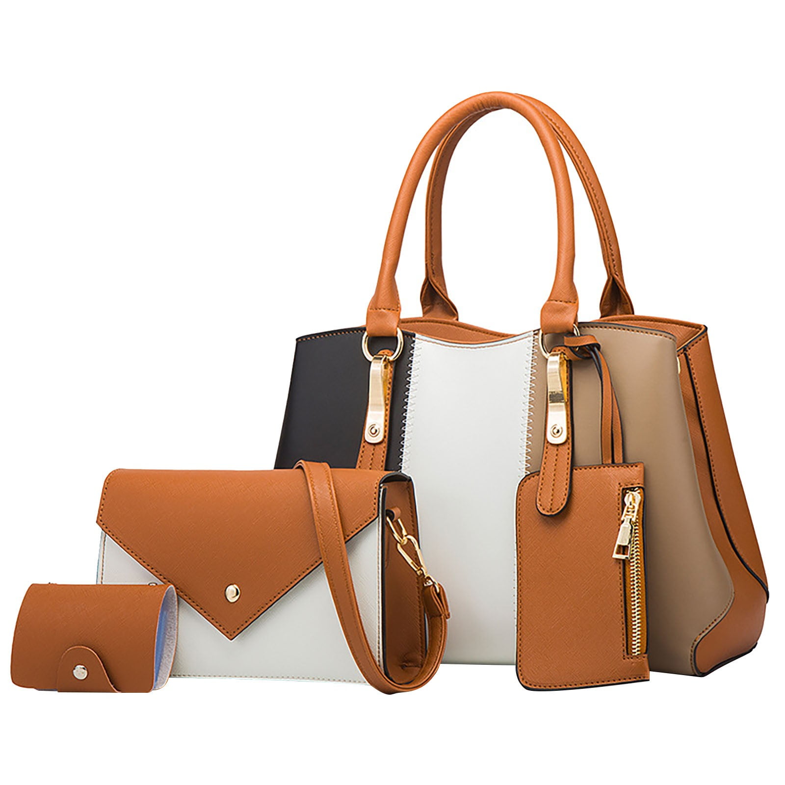 ZTTD Women's Tote Bags Fashion Lady Leather Four Piece Shoulder ...