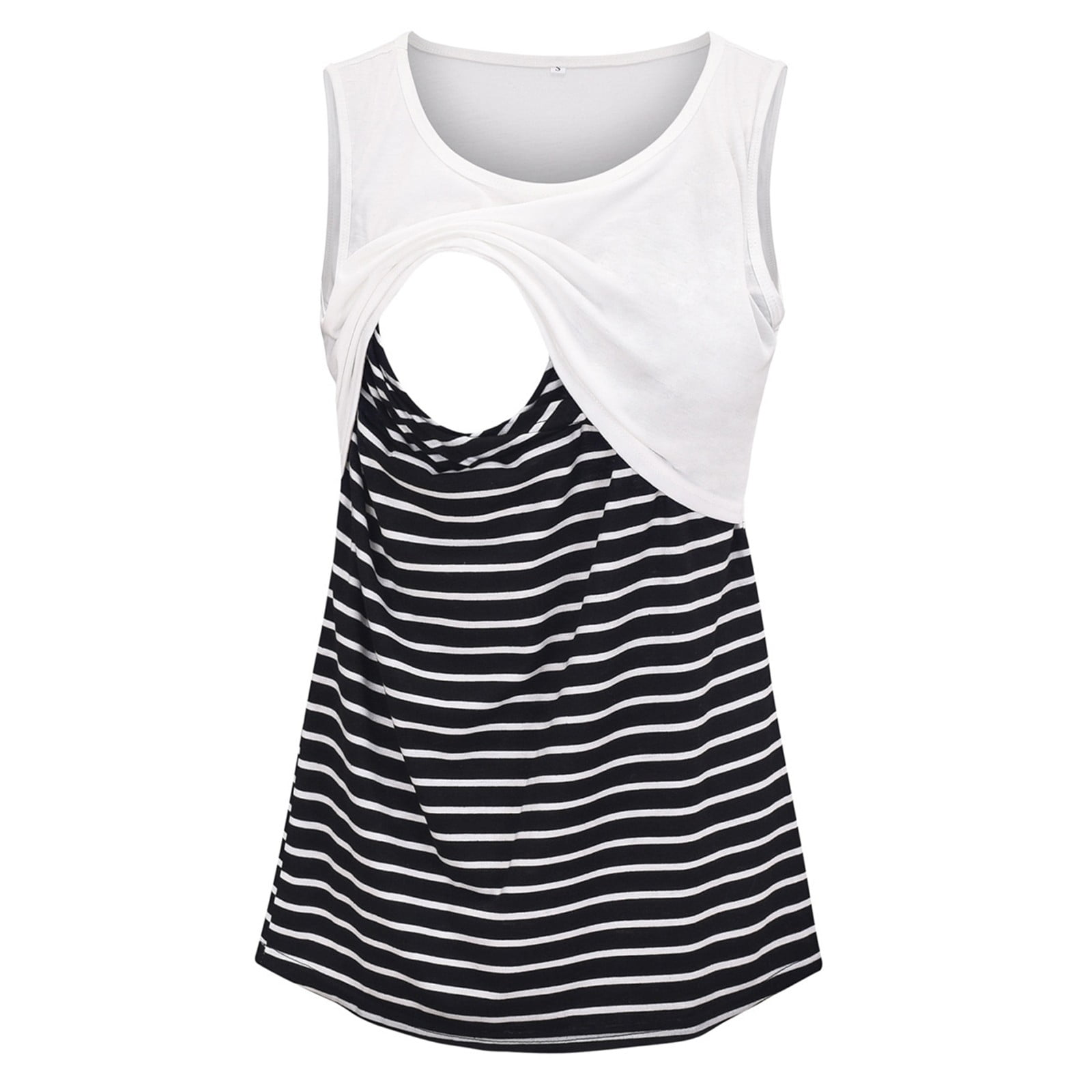 ZTTD Womens Pregnant Tops Womens Maternity Summer Sleeveless Striped ...