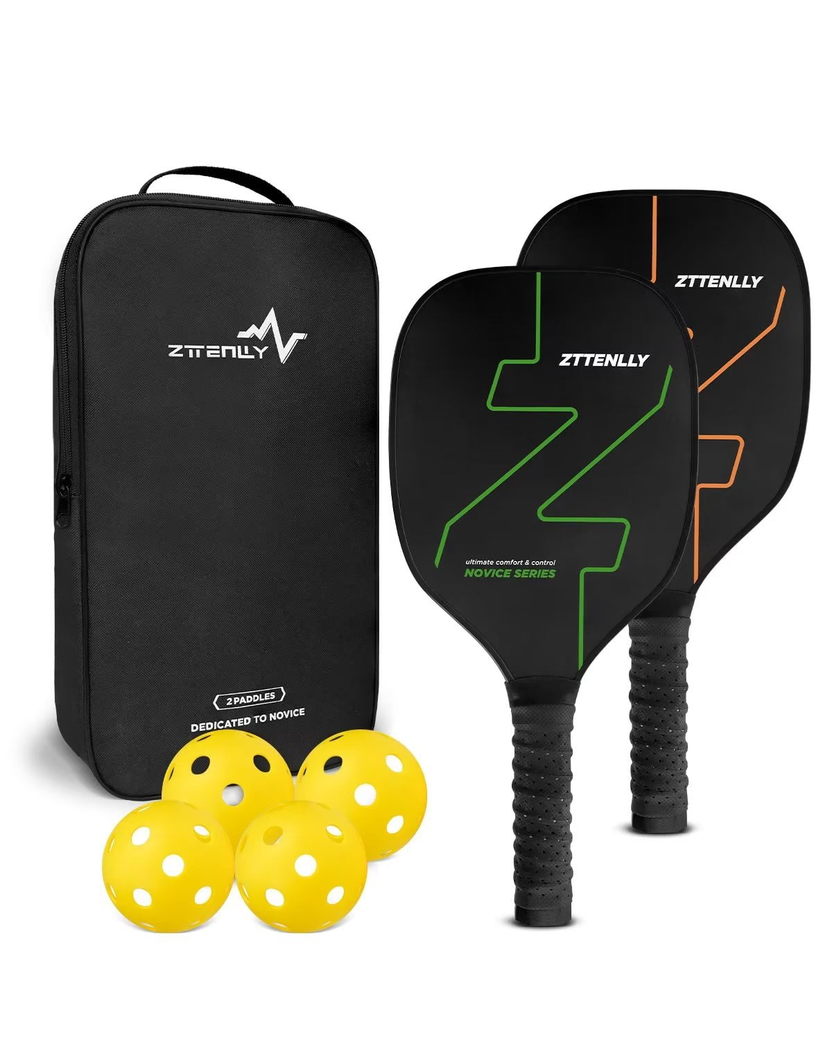 ZTTENLLY Pickleball Kit Starter: Set of 2 Paddles and Indoor Balls with ...
