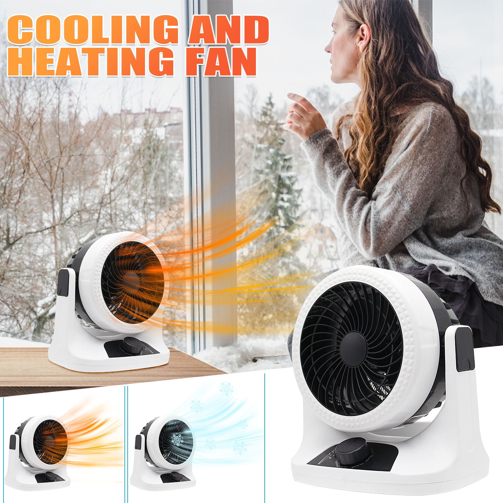 ZToonmas 2 In 1 Heater Fan Combo, Portable Cooling Desk Fan, 900W ...