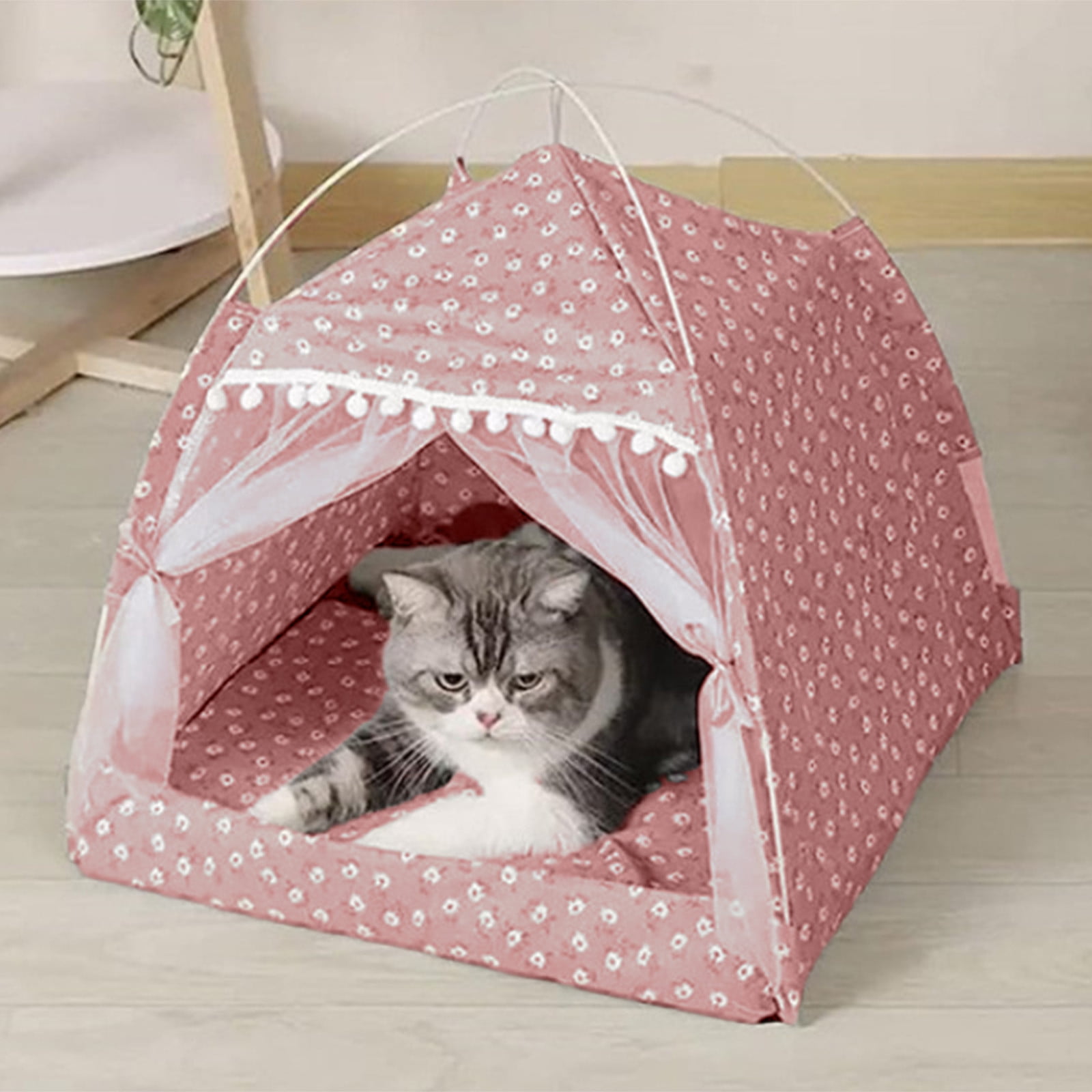 ZToonmas Cats Dogs Bed for Indoor Cats Dogs Bed, Cats Dogs Cave Bed, Warm Enclosed Covered Cats ...