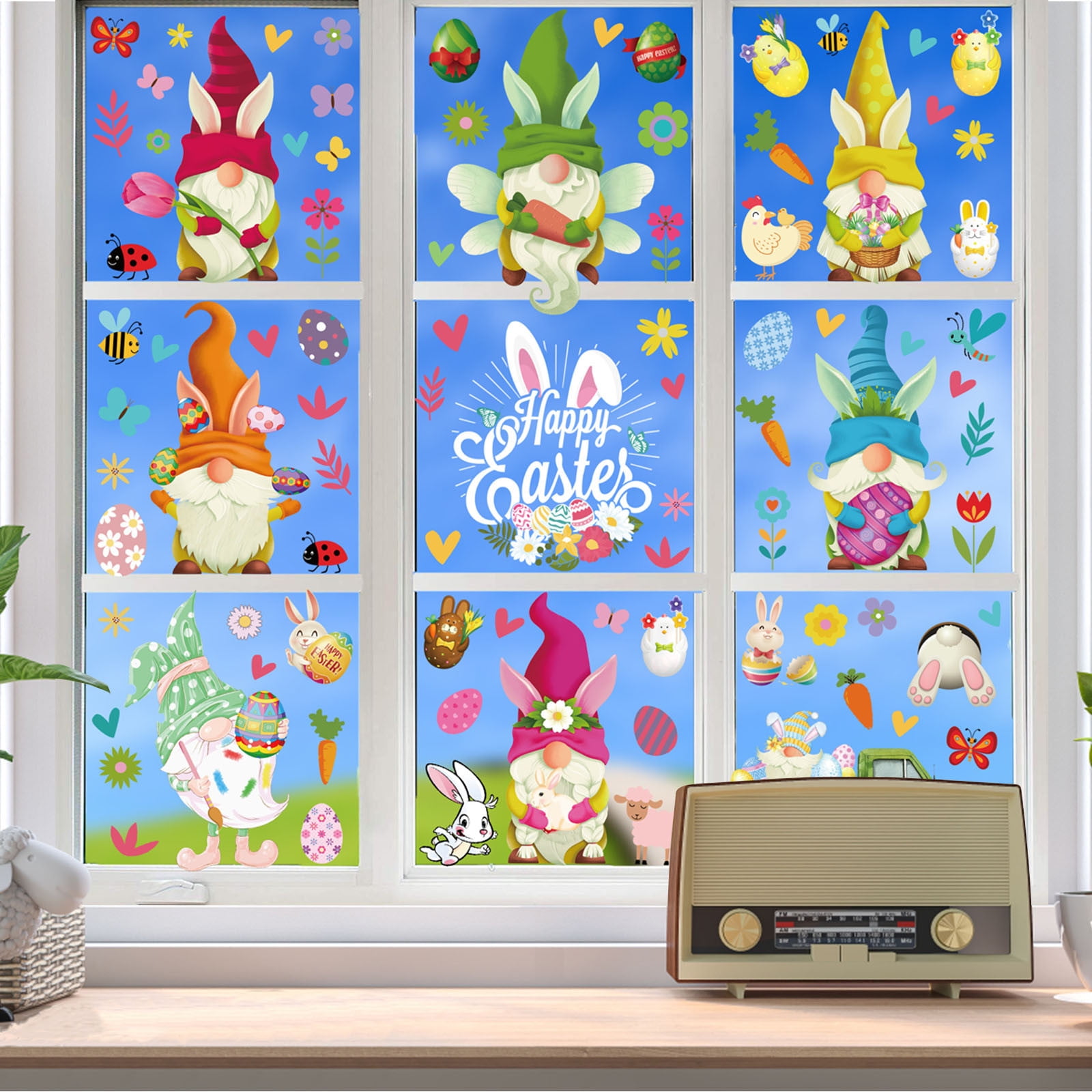 ZToonmas Easter Decorations Easter Window Decal Decorative Strips ...