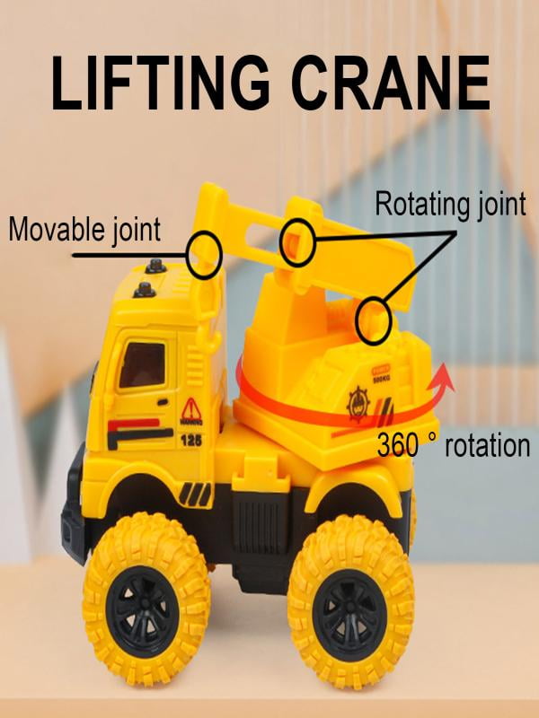 ZToonmas Engineering Assembled Car Toy Crane Toys For Kids Aged 3 ...