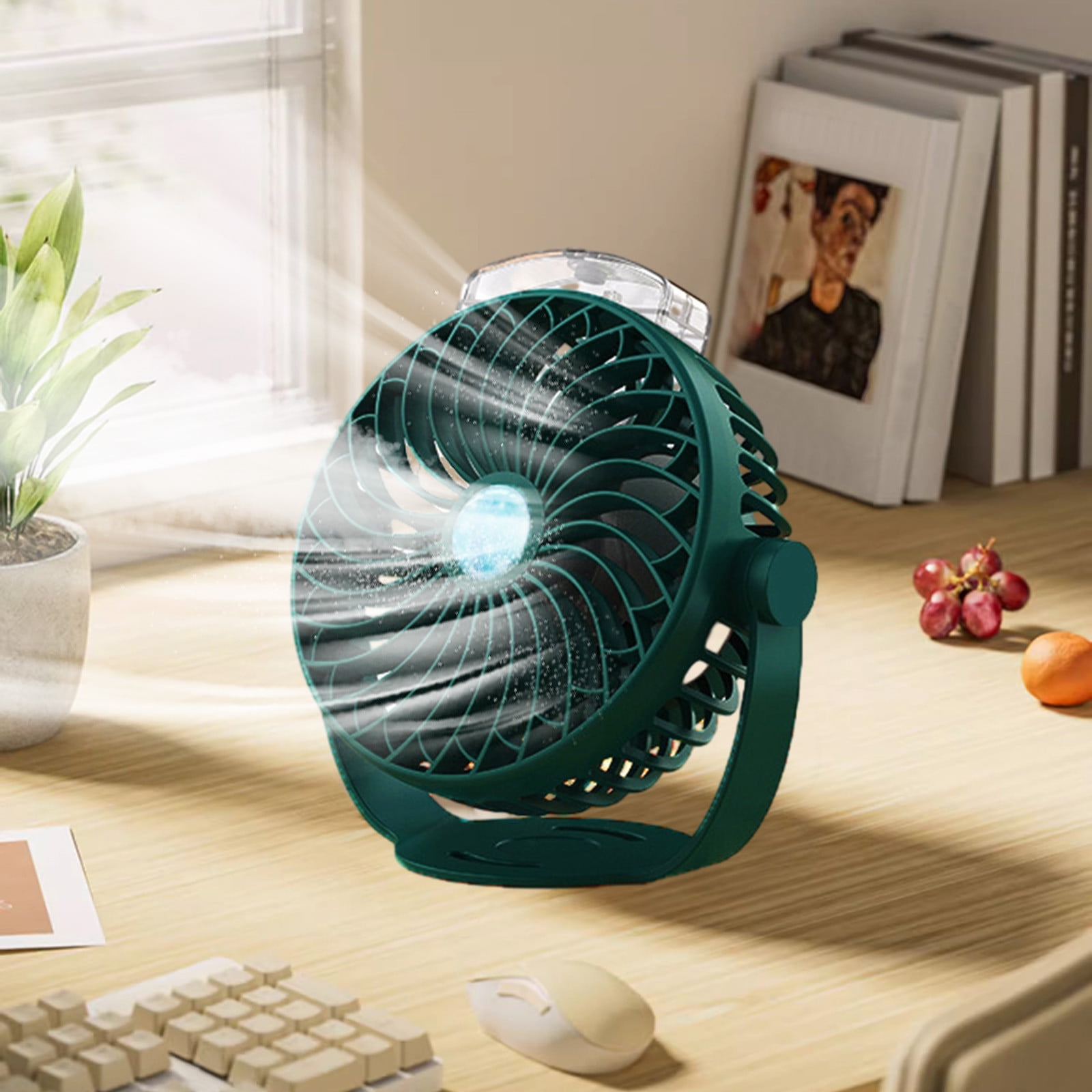ZToonmas Fan Desktop Spray Small Fan Hydrating Humidification Fan ...