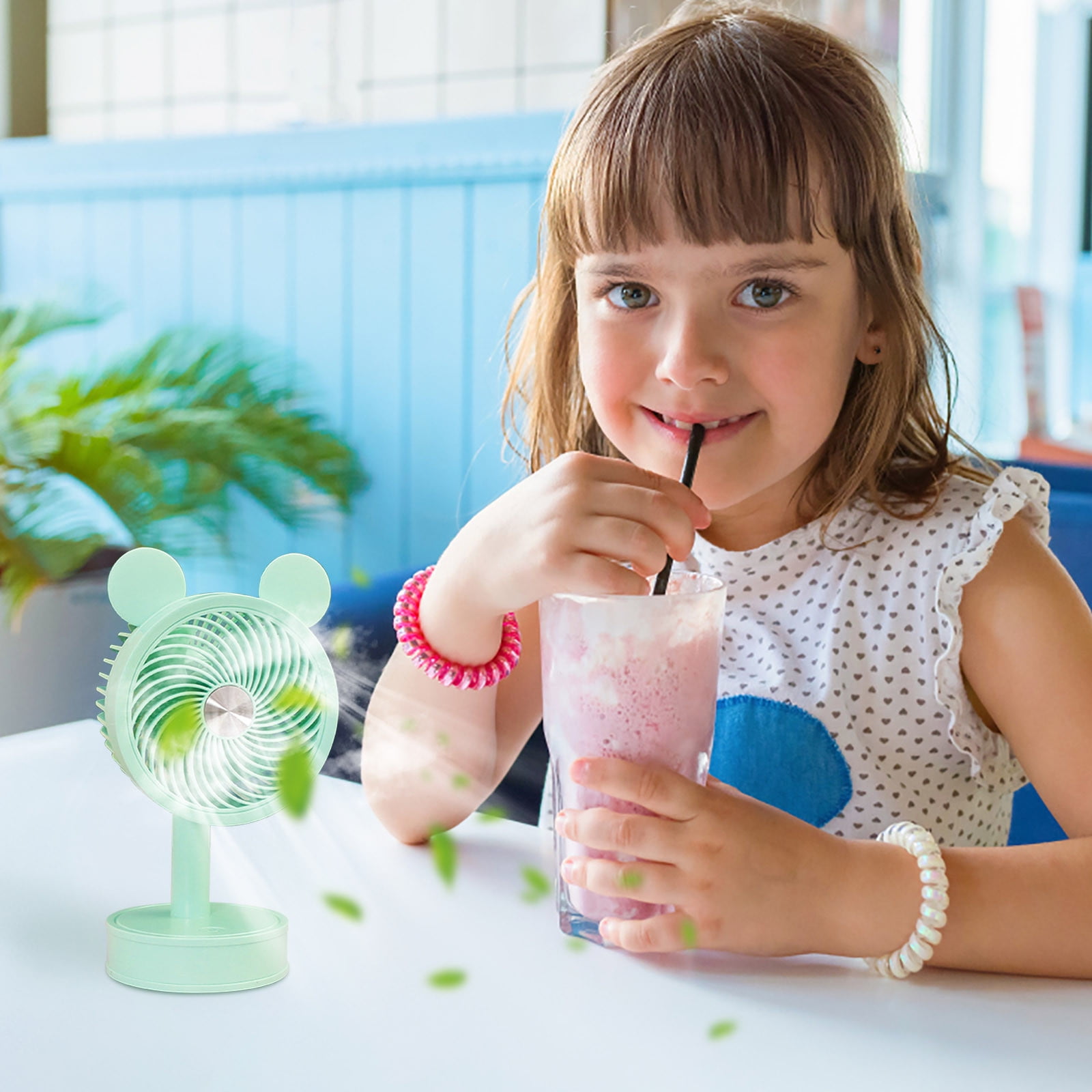 ZToonmas Fan Usb Charging Cartoon Desktop Fan Desk Surface Solid Color ...