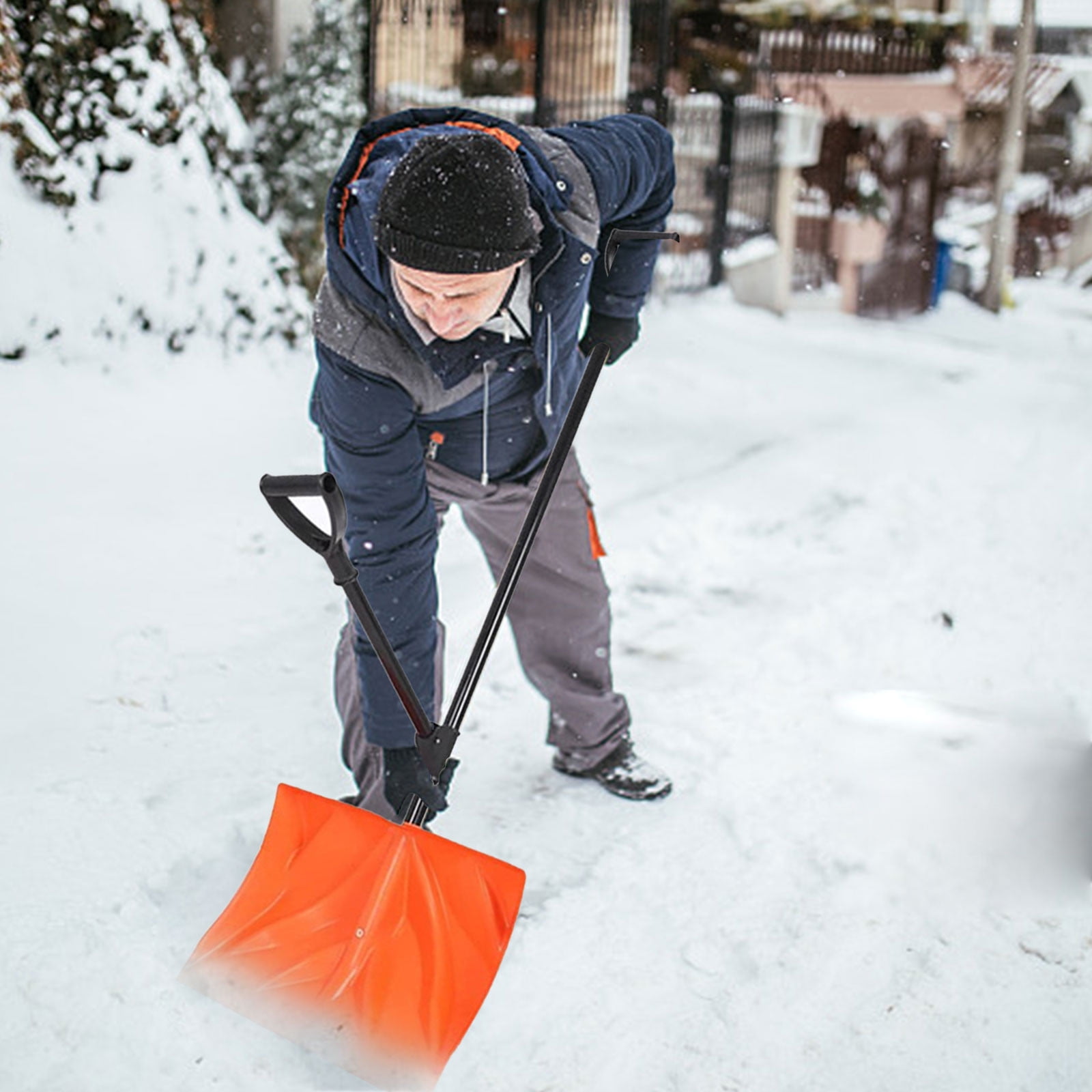ZToonmas Garden Snow Shovel for Lane, 17.5In Portable Snow Pusher ...