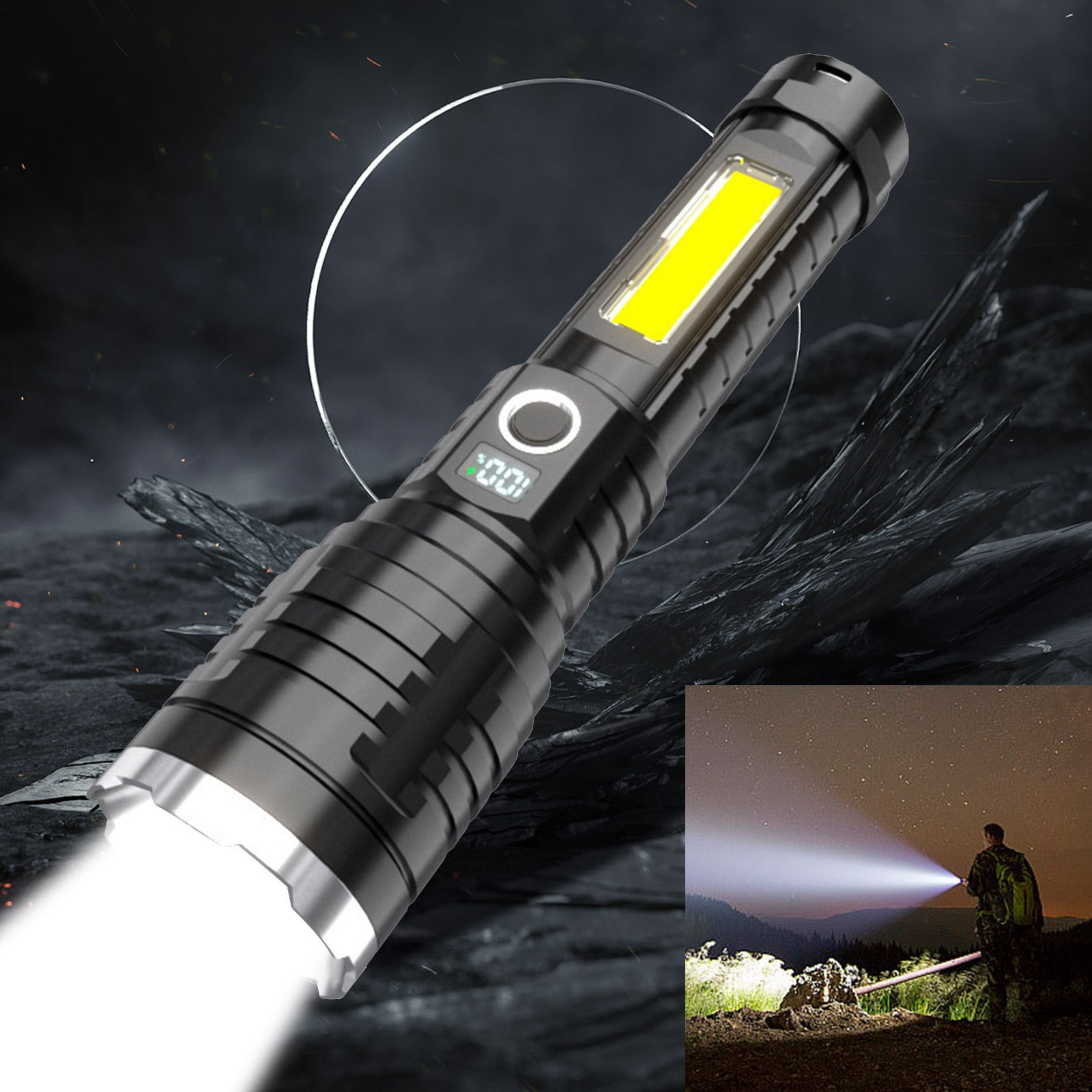 ZToonmas Lights Digital Electronic Display Telescopic Zoom Cob Side ...